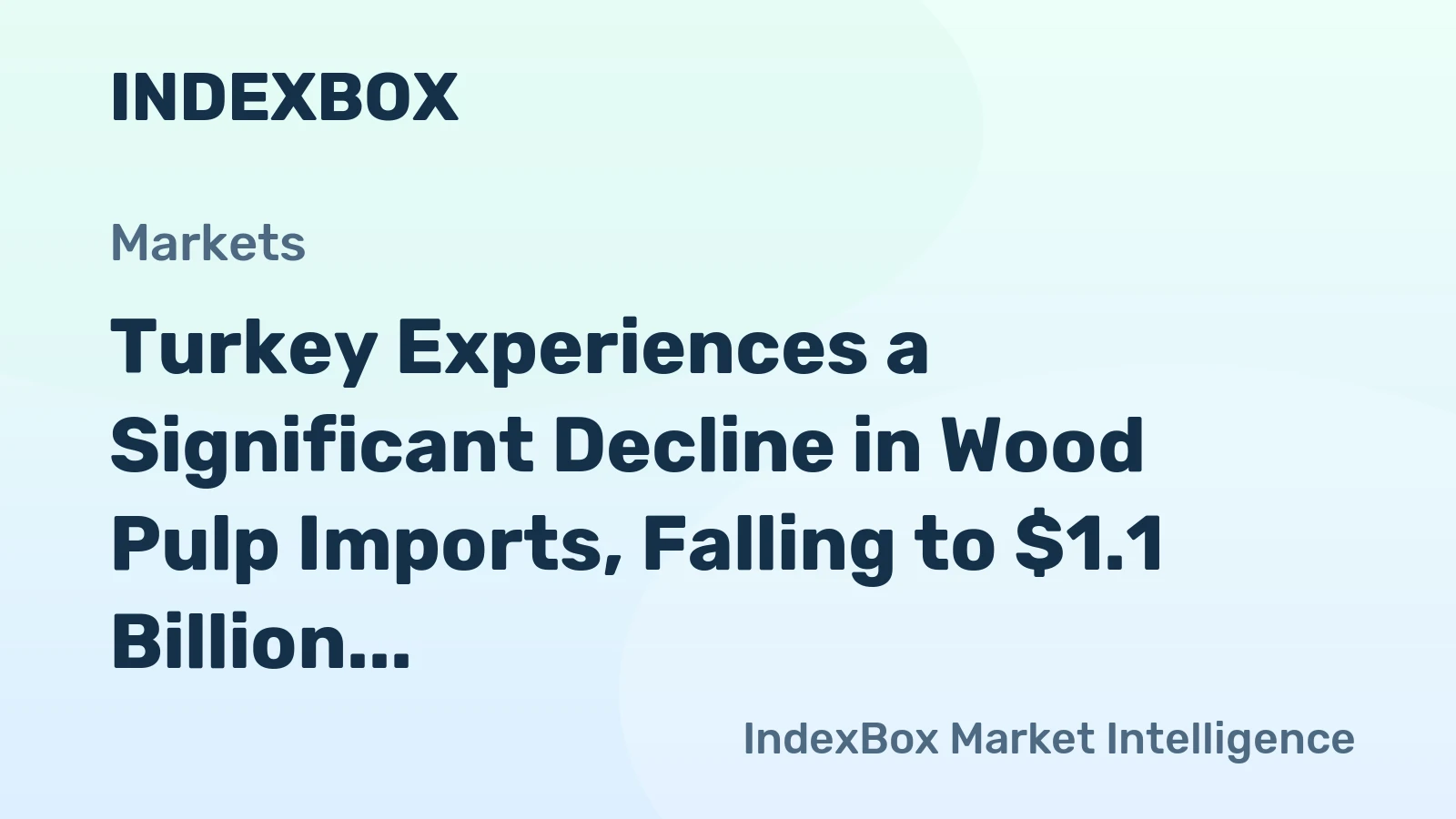 Turkey Experiences a Significant Decline in Wood Pulp Imports, Falling to $1.1 Billion in 2023