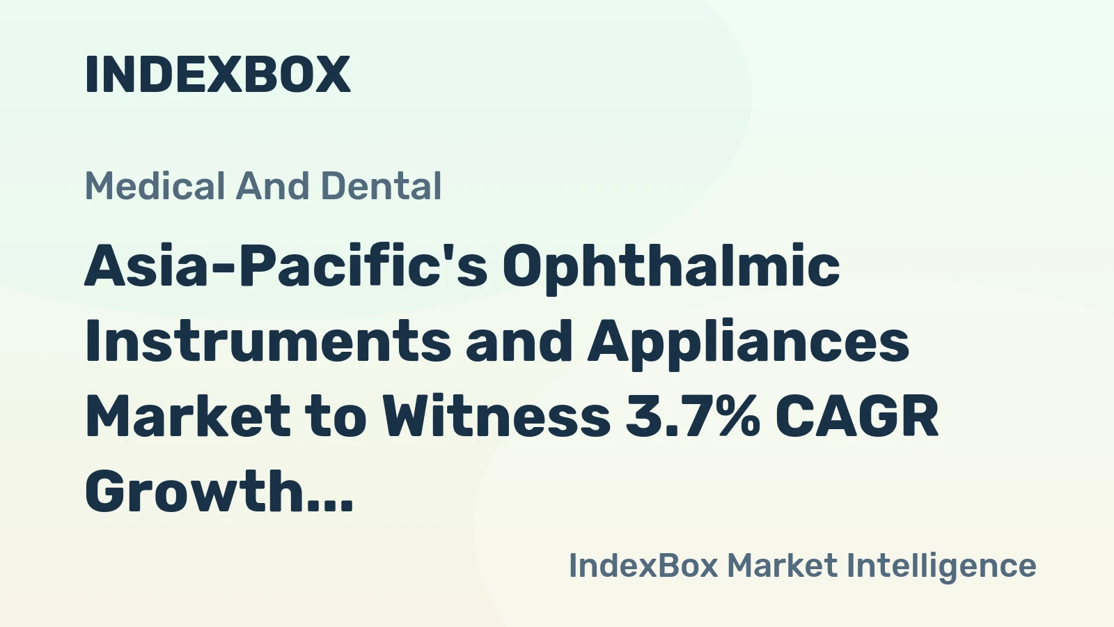 Asia-Pacific's Ophthalmic Instruments and Appliances Market to Witness 3.7% CAGR Growth, Reaching $55.6B by 2035