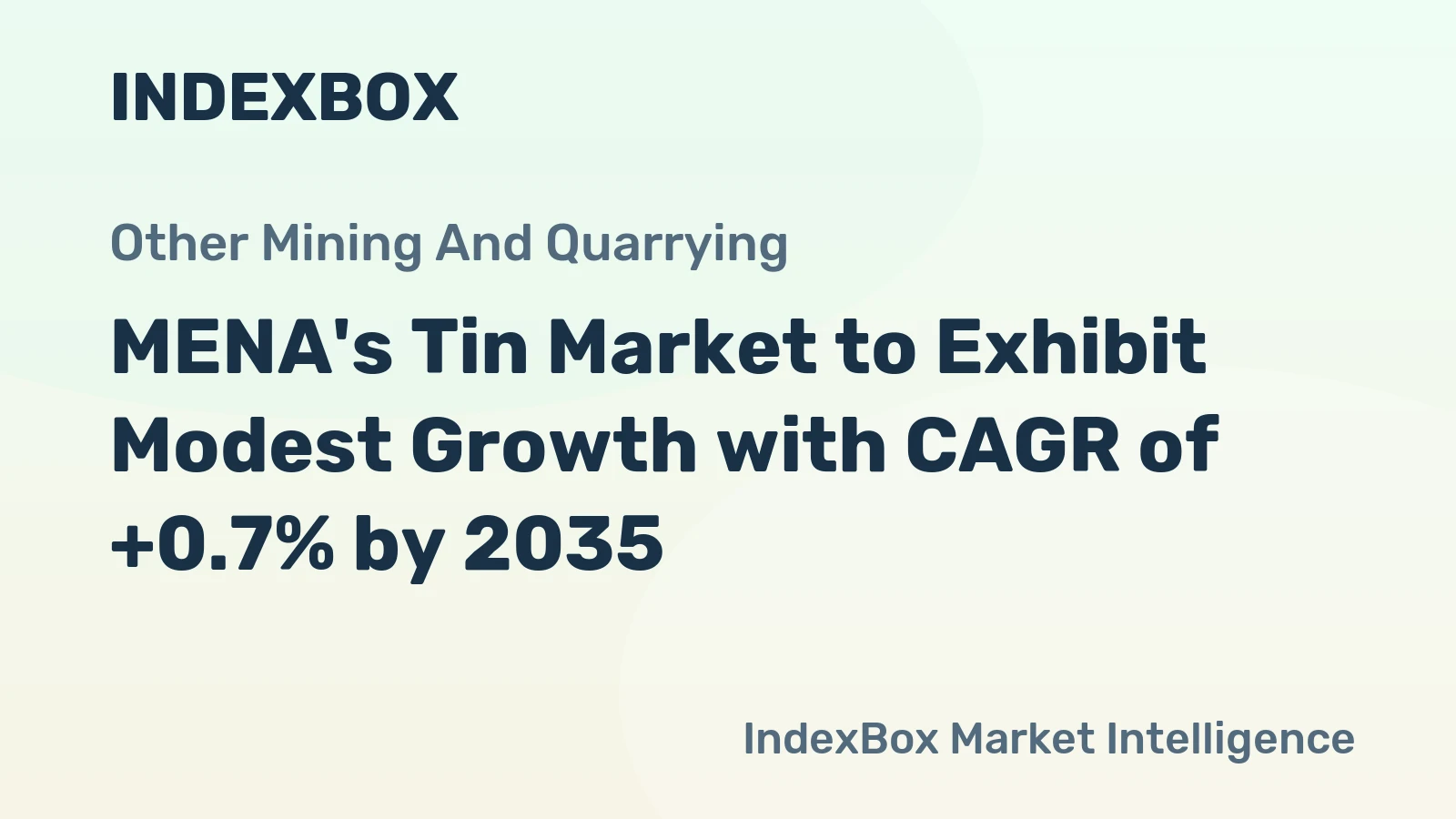 MENA's Tin Market to Exhibit Modest Growth with CAGR of +0.7% by 2035