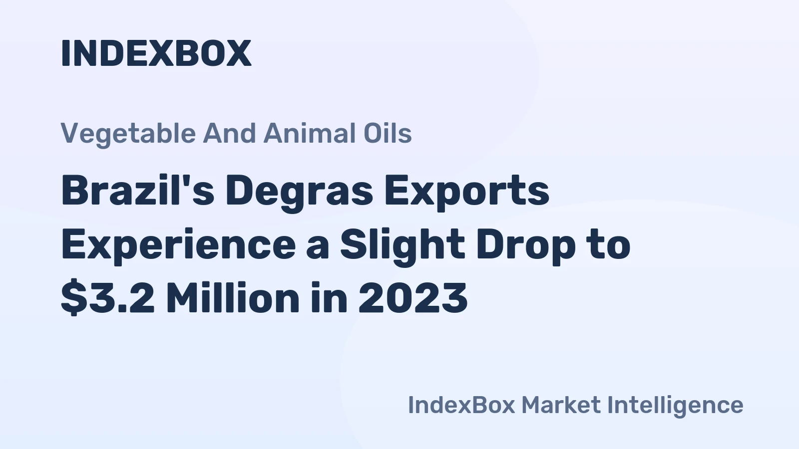 Brazil's Degras Exports Experience a Slight Drop to $3.2 Million in 2023
