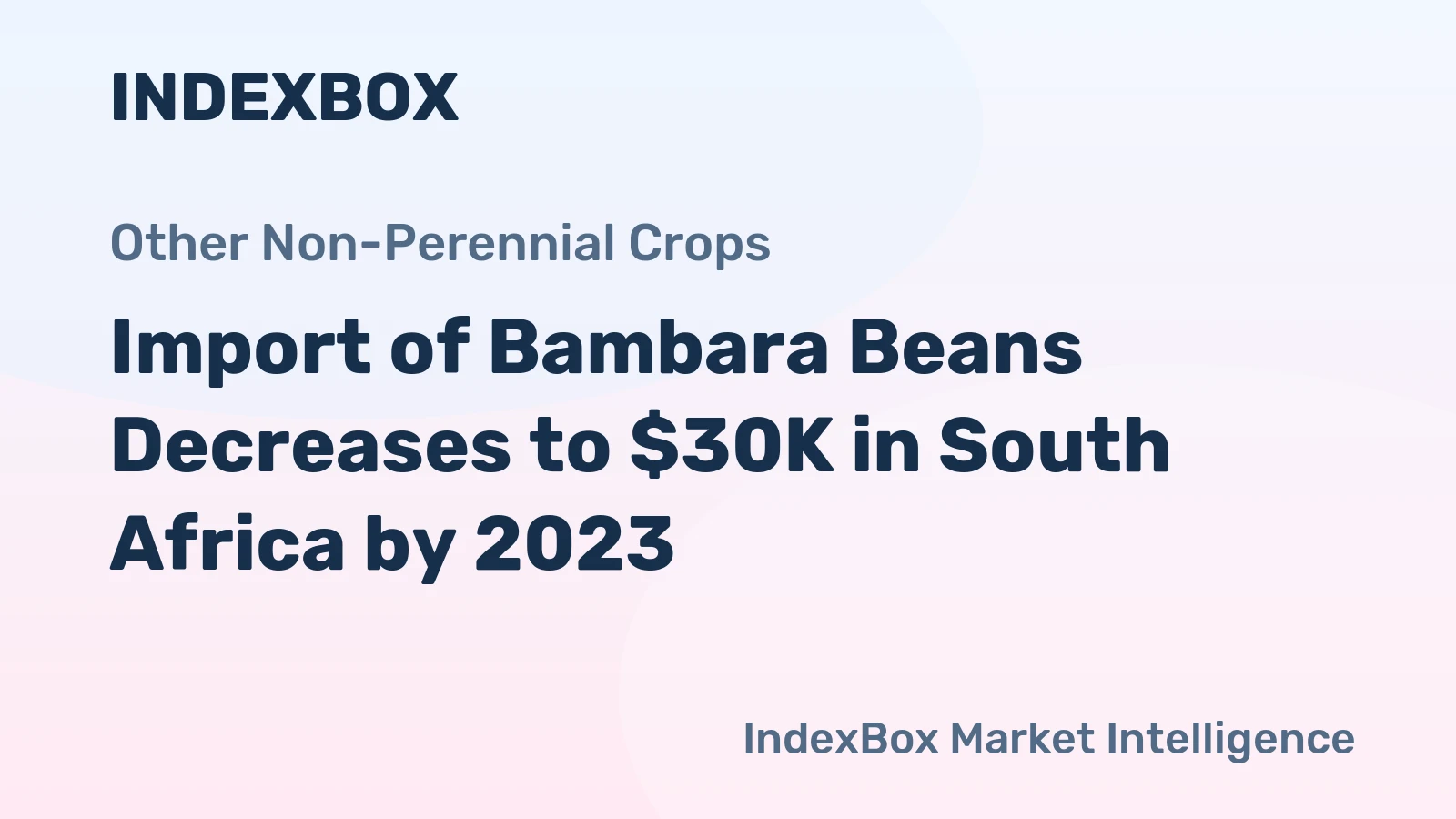 Import of Bambara Beans Decreases to $30K in South Africa by 2023