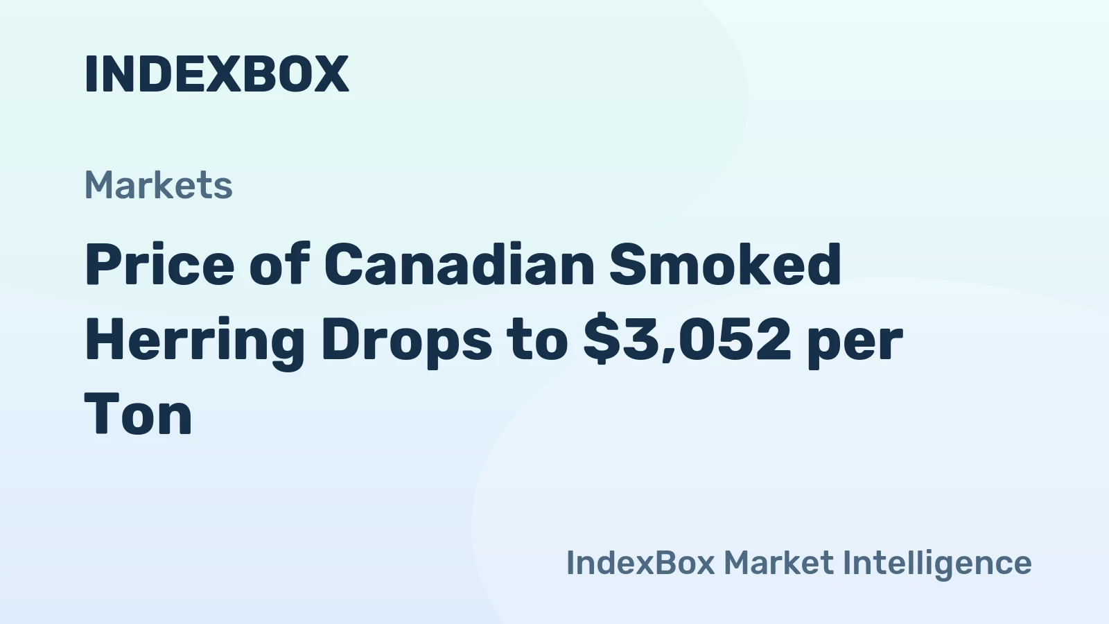 Price of Canadian Smoked Herring Drops to $3,052 per Ton