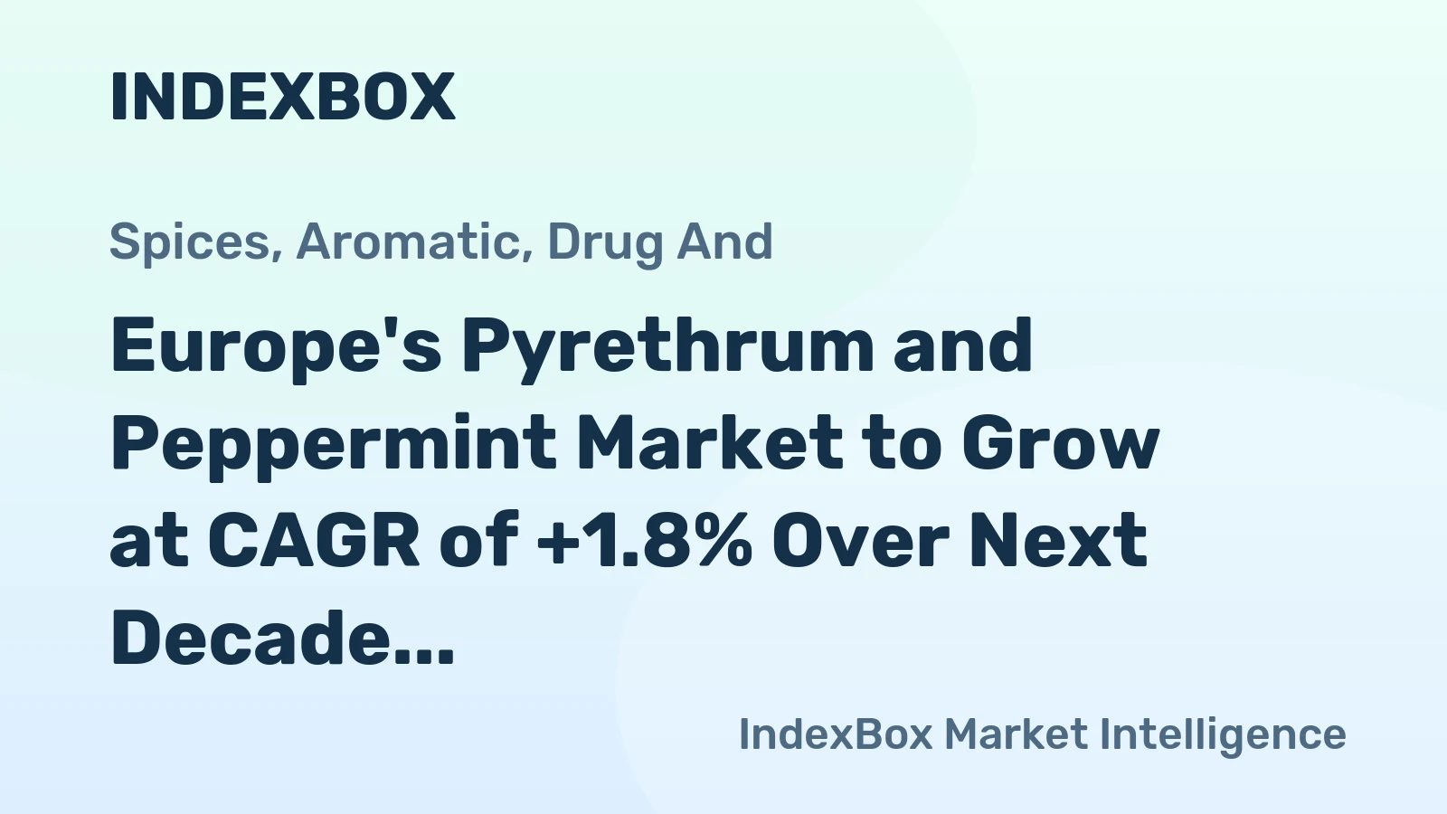 Europe's Pyrethrum and Peppermint Market to Grow at CAGR of +1.8% Over Next Decade, Reaching $1.5B by 2035
