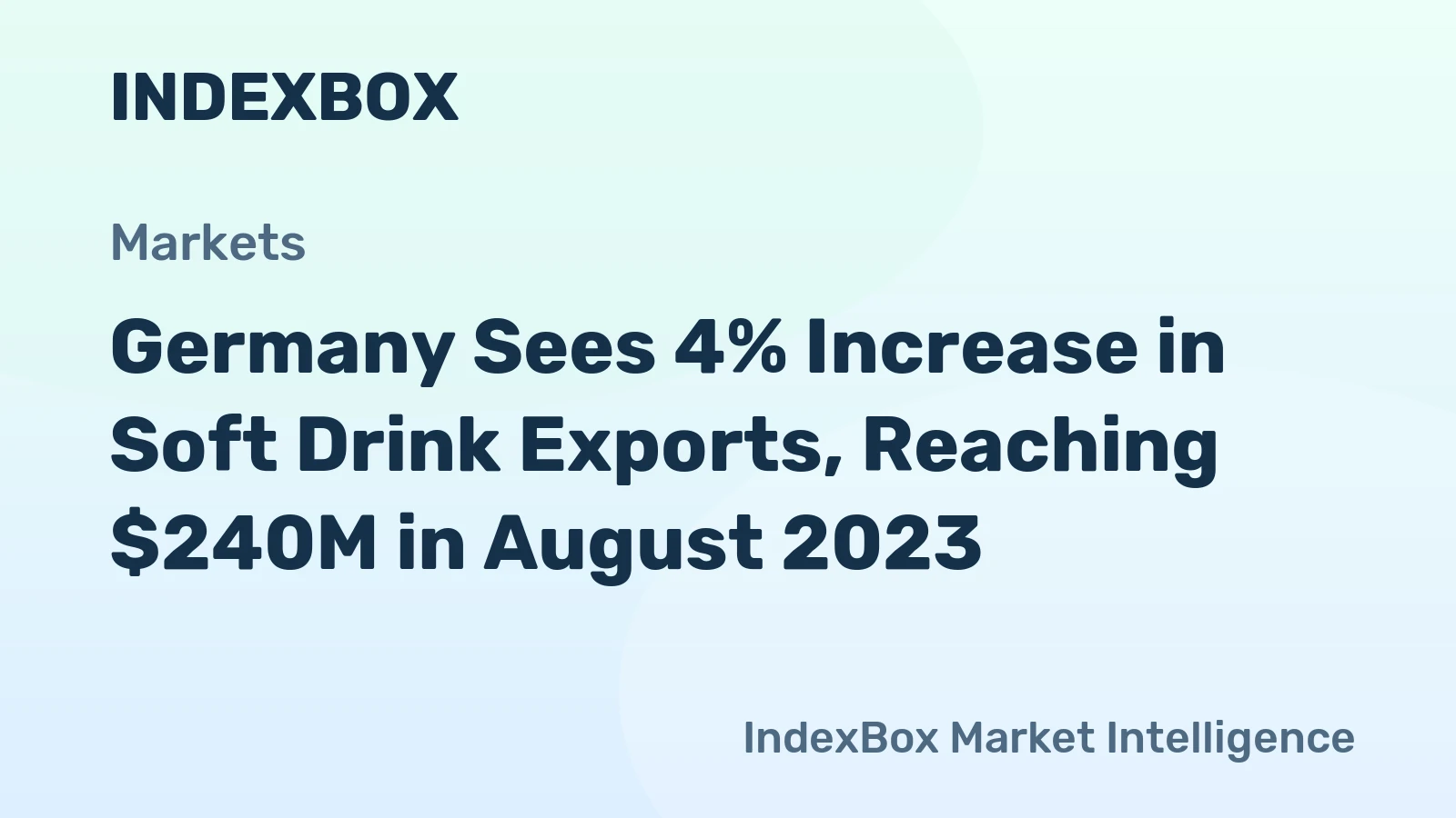 Germany Sees 4% Increase in Soft Drink Exports, Reaching $240M in August 2023