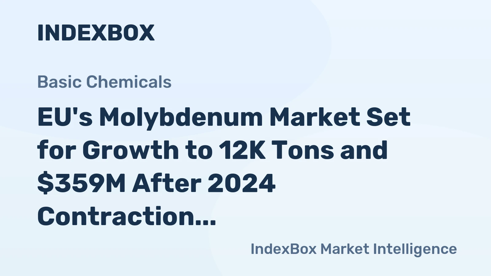 EU's Molybdenum Market Set for Growth to 12K Tons and $359M After 2024 Contraction