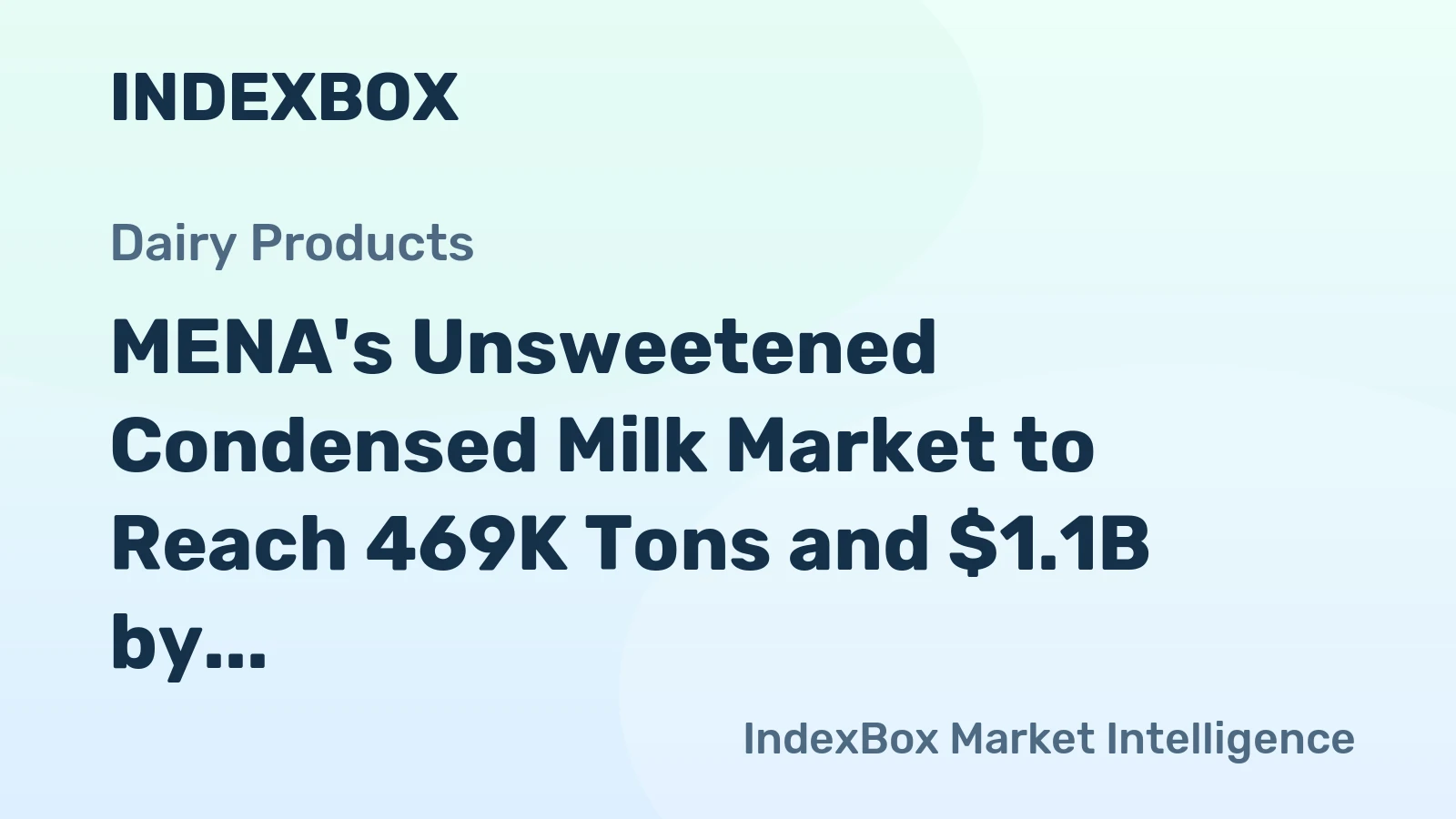 MENA's Unsweetened Condensed Milk Market to Reach 469K Tons and $1.1B by 2035 Despite Recent Contraction