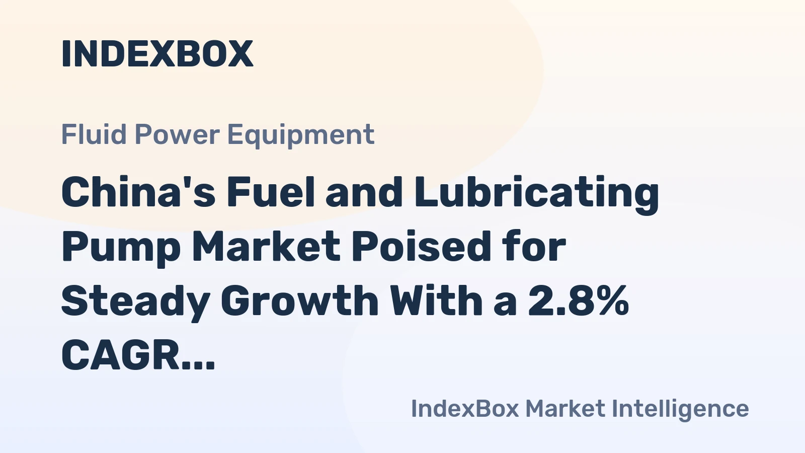 China's Fuel and Lubricating Pump Market Poised for Steady Growth With a 2.8% CAGR Through 2035