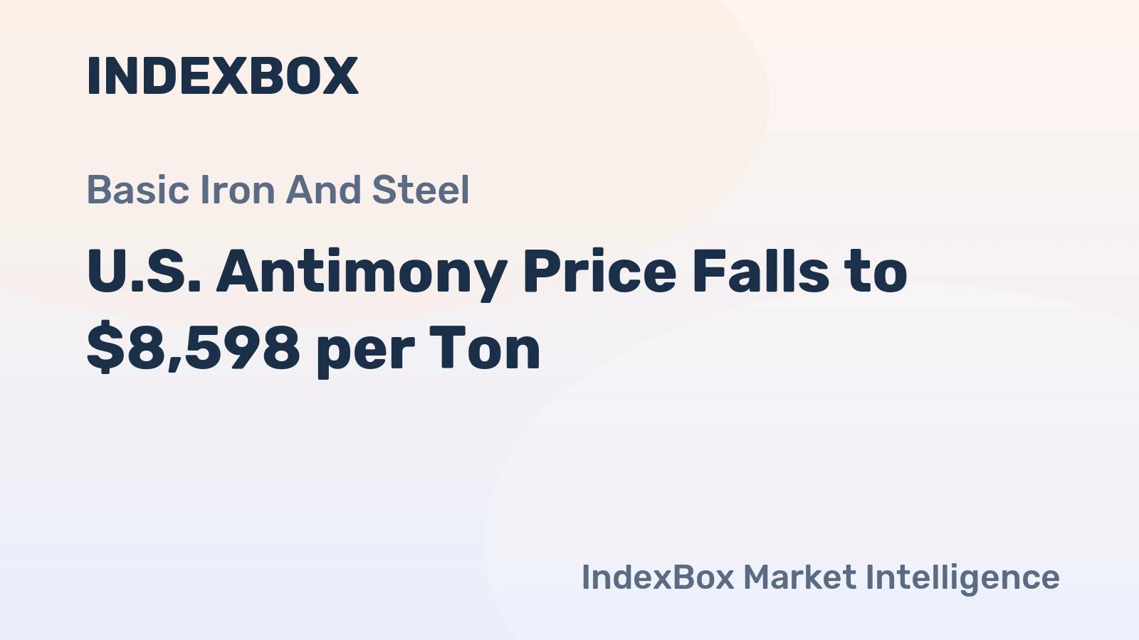 U.S. Antimony Price Falls to $8,598 per Ton