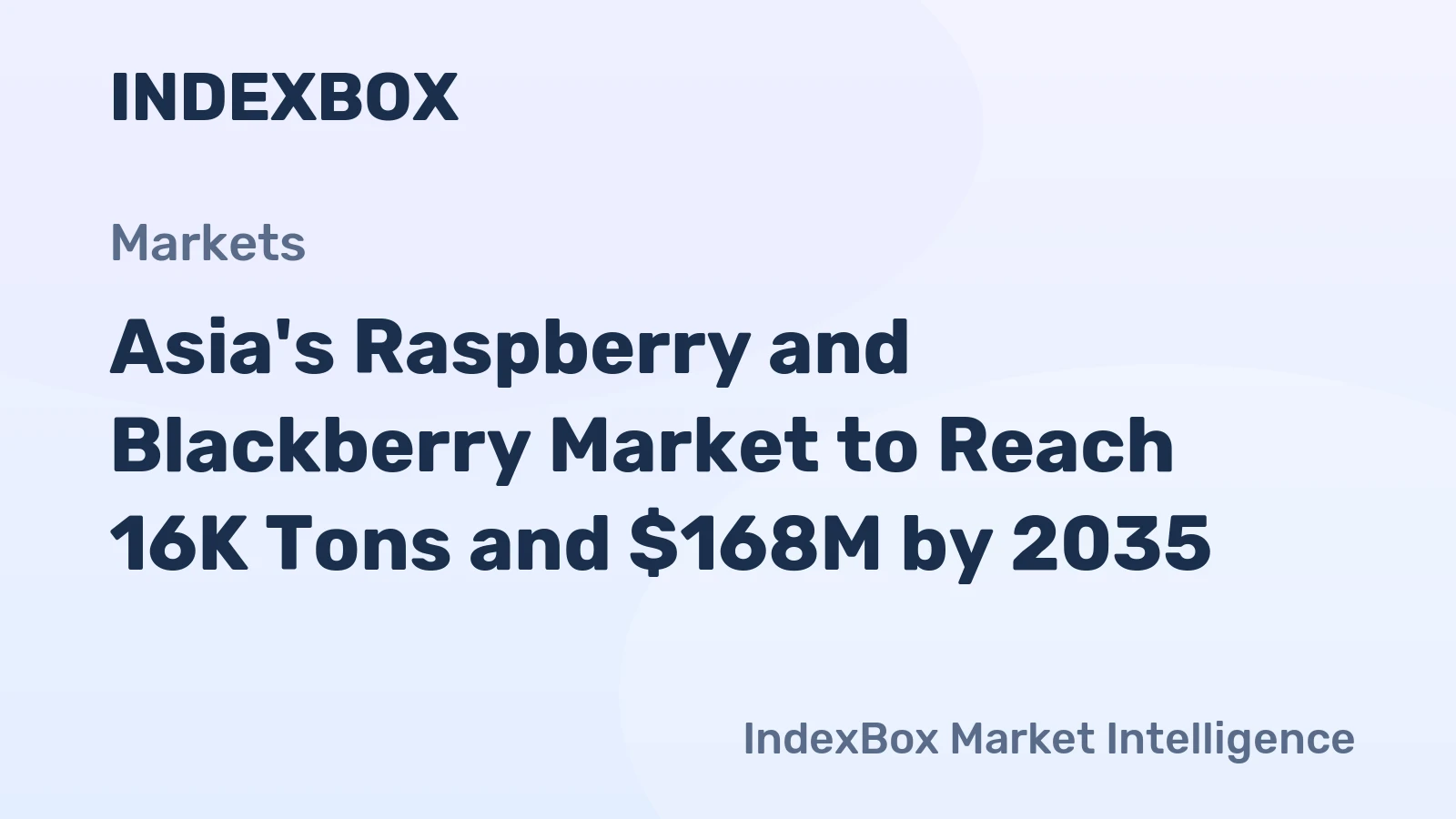 Asia's Raspberry and Blackberry Market to Reach 16K Tons and $168M by 2035