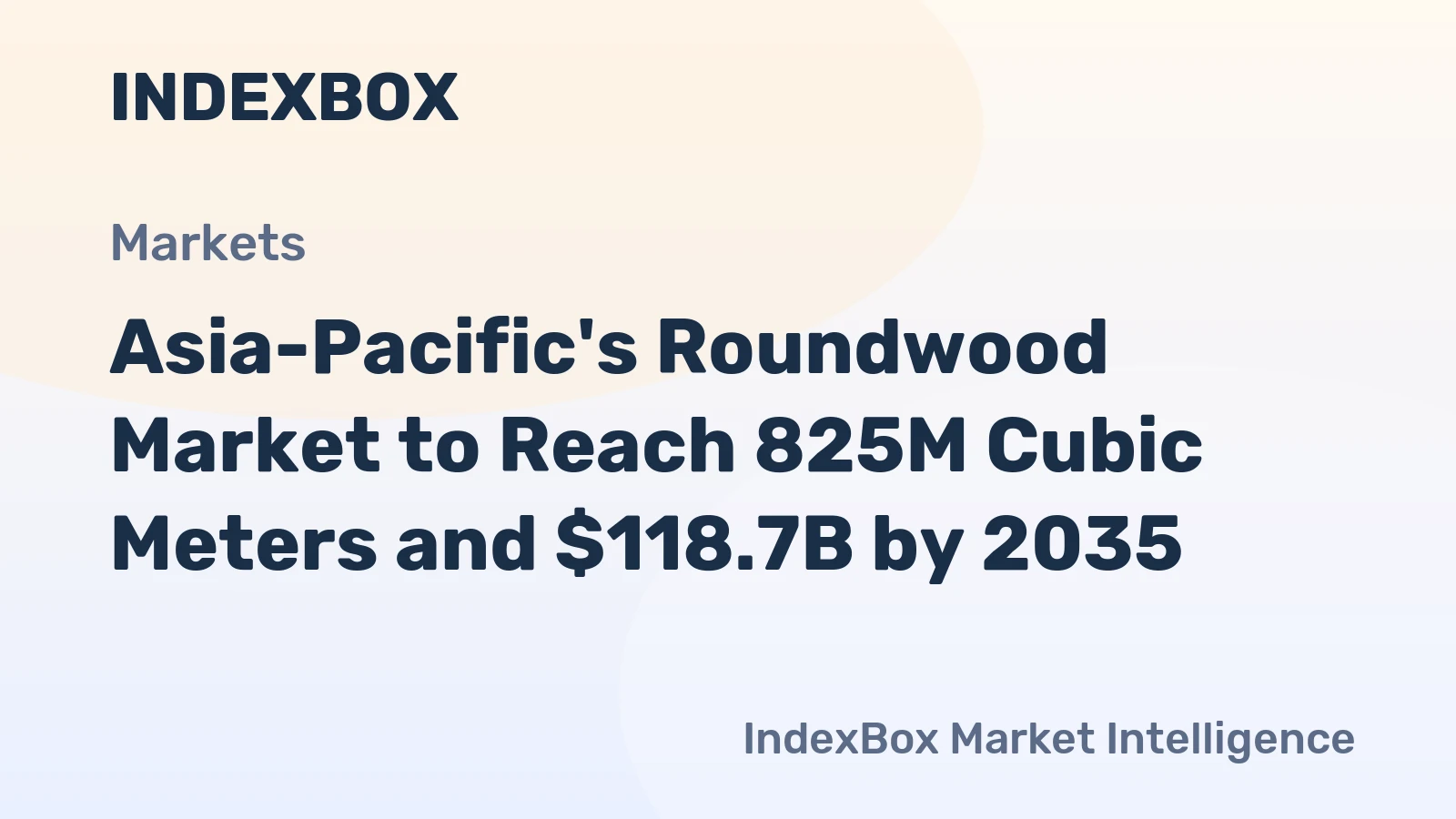 Asia-Pacific's Roundwood Market to Reach 825M Cubic Meters and $118.7B by 2035