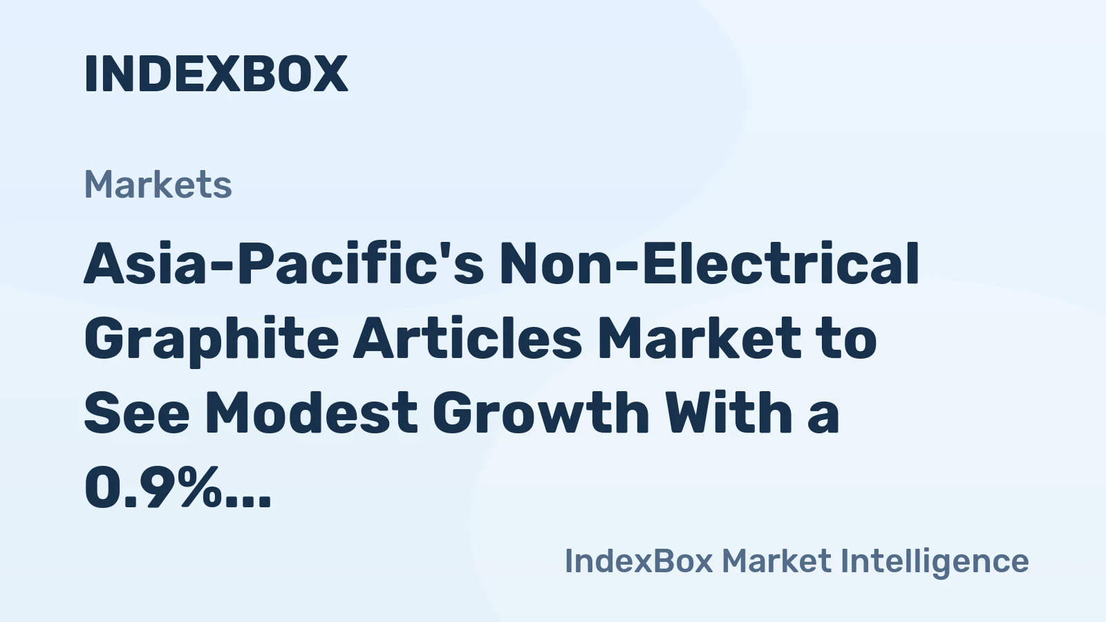 Asia-Pacific's Non-Electrical Graphite Articles Market to See Modest Growth With a 0.9% CAGR Through 2035