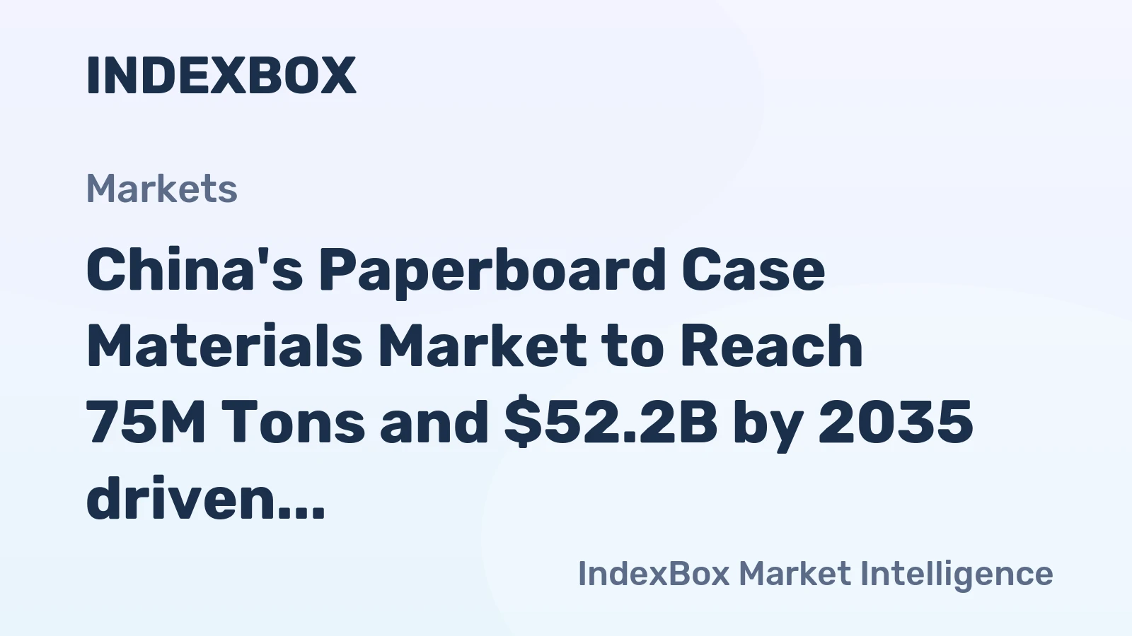China's Paperboard Case Materials Market to Reach 75M Tons and $52.2B by 2035 driven by Increasing Demand