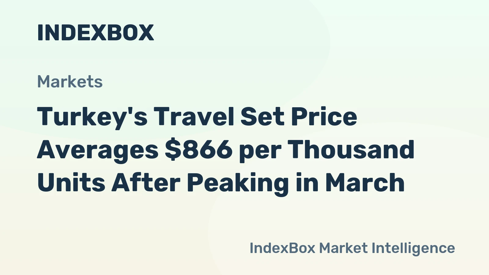 Turkey's Travel Set Price Averages $866 per Thousand Units After Peaking in March