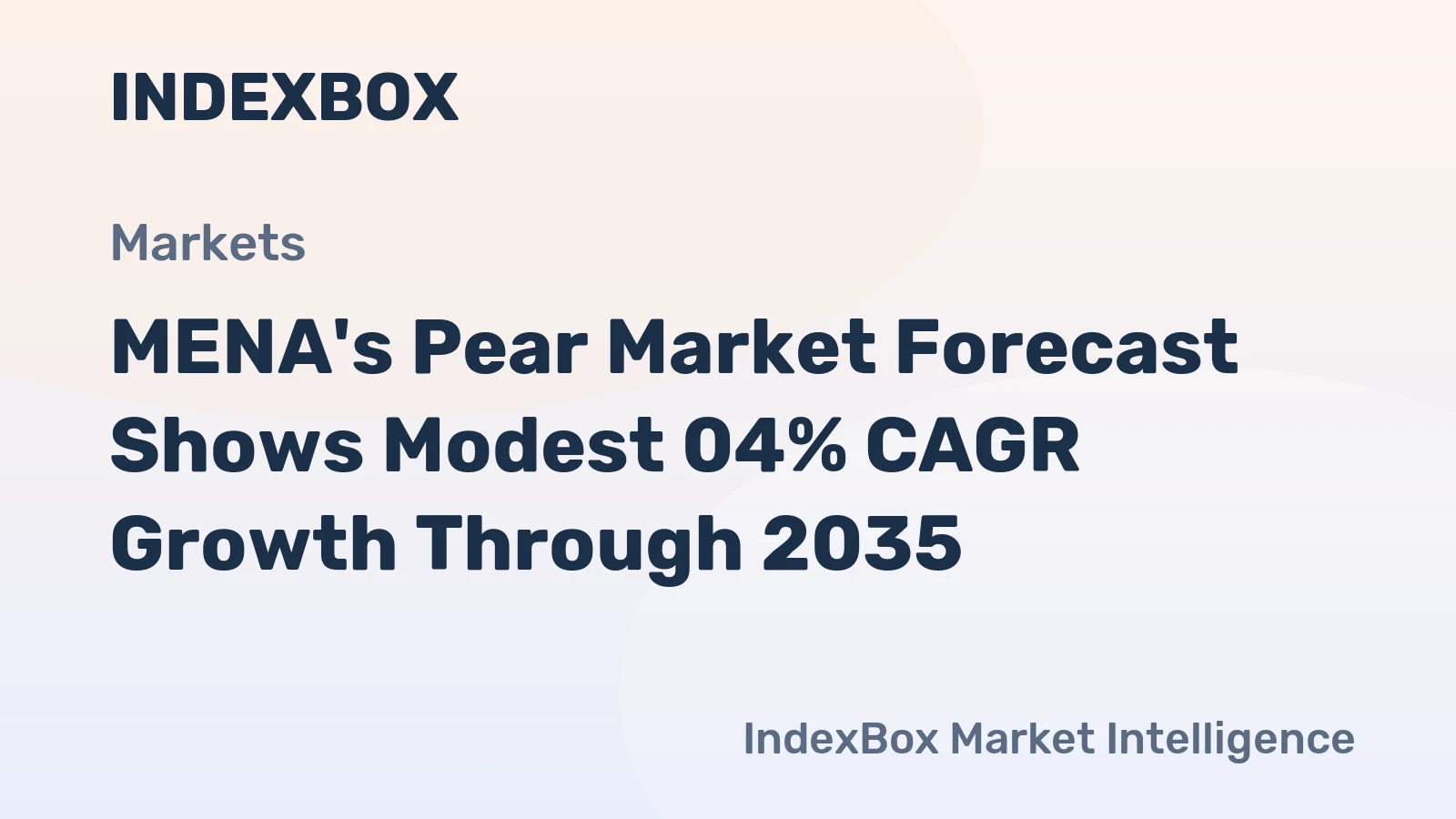 MENA's Pear Market Forecast Shows Modest 04% CAGR Growth Through 2035