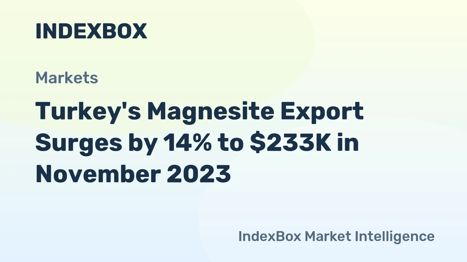 Turkey's Magnesite Export Surges by 14% to $233K in November 2023