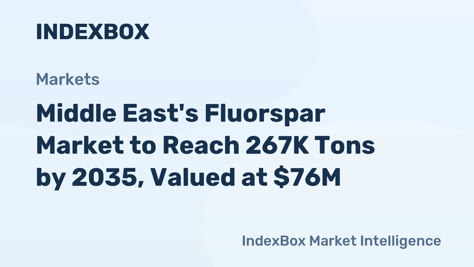 Middle East's Fluorspar Market to Reach 267K Tons by 2035, Valued at $76M