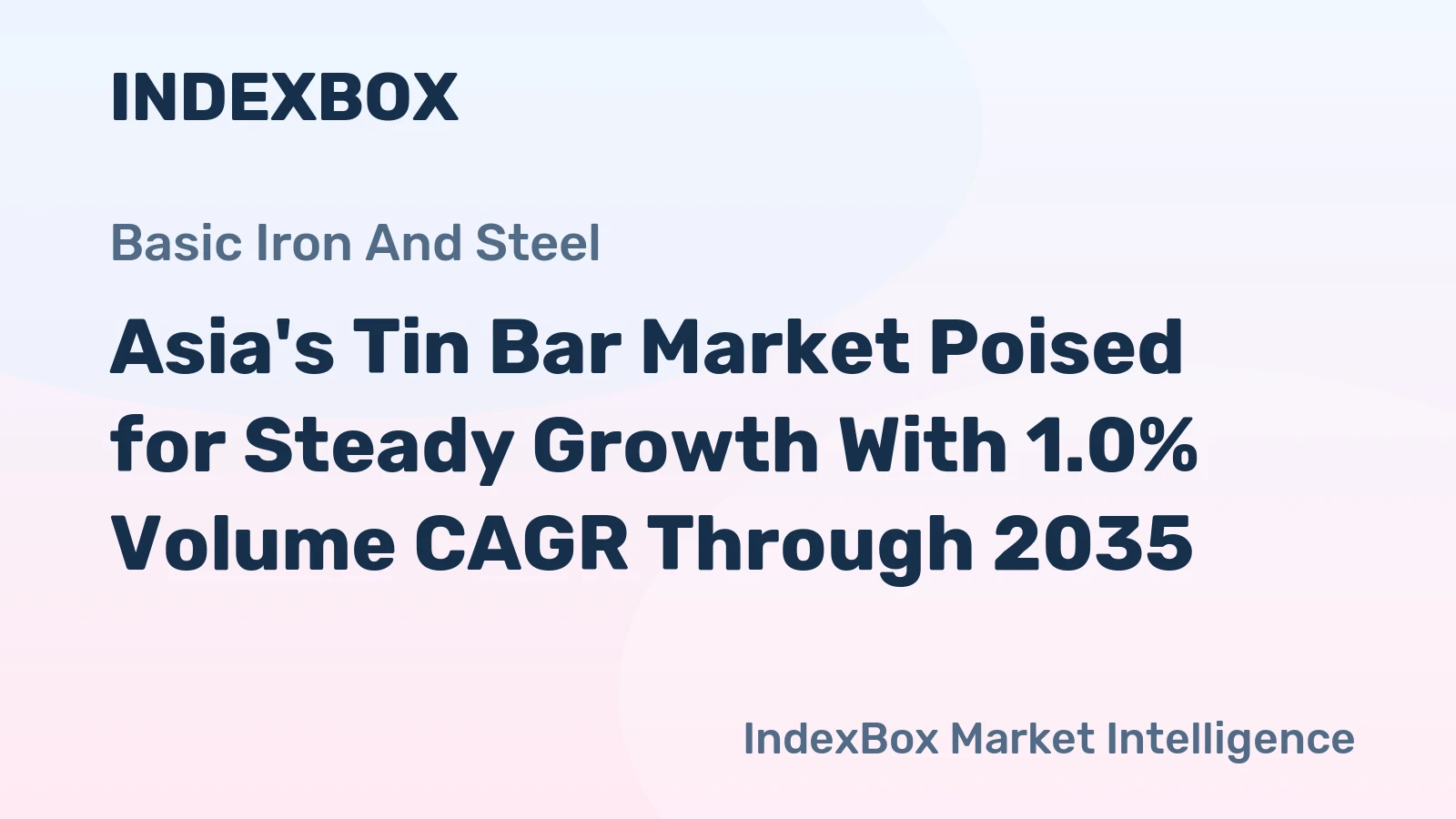 Asia's Tin Bar Market Poised for Steady Growth With 1.0% Volume CAGR Through 2035