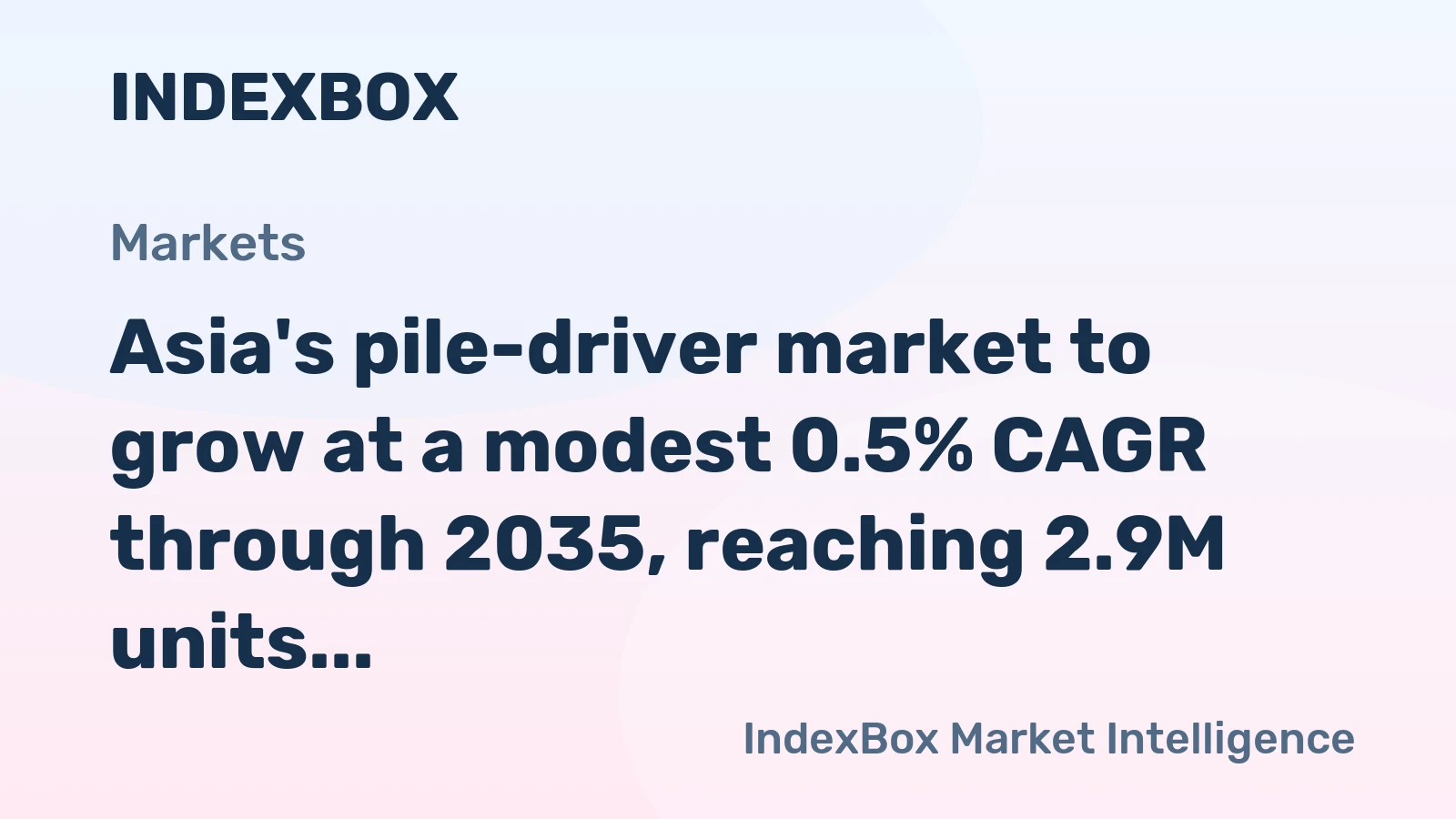 Asia's pile-driver market to grow at a modest 0.5% CAGR through 2035, reaching 2.9M units.