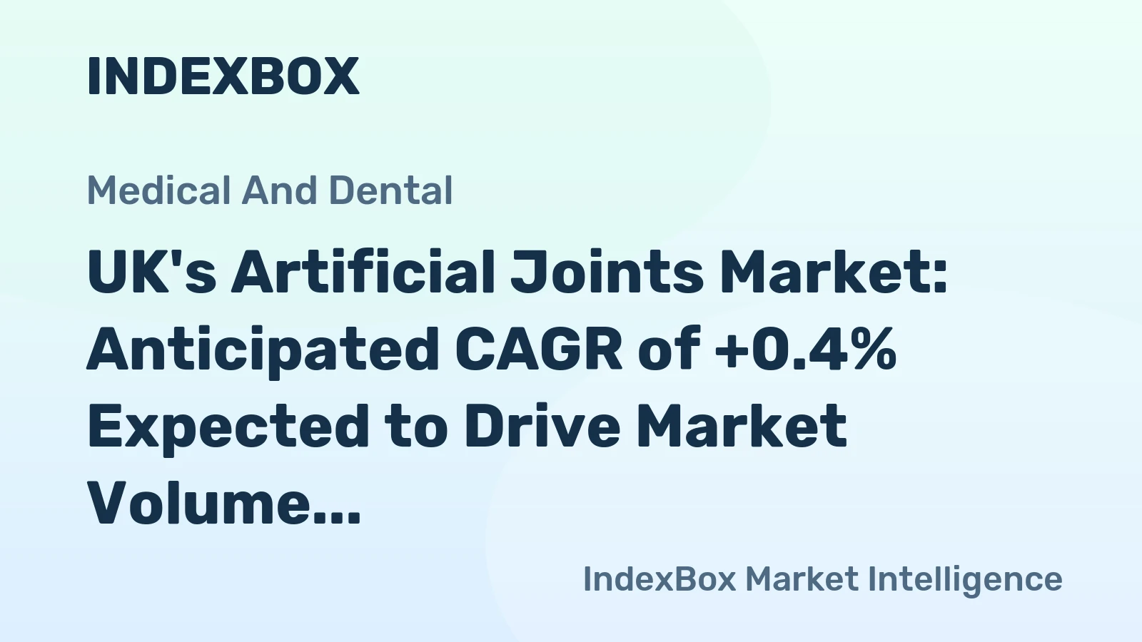 UK's Artificial Joints Market: Anticipated CAGR of +0.4% Expected to Drive Market Volume to 6M Units by 2035, Valued at $1.9B