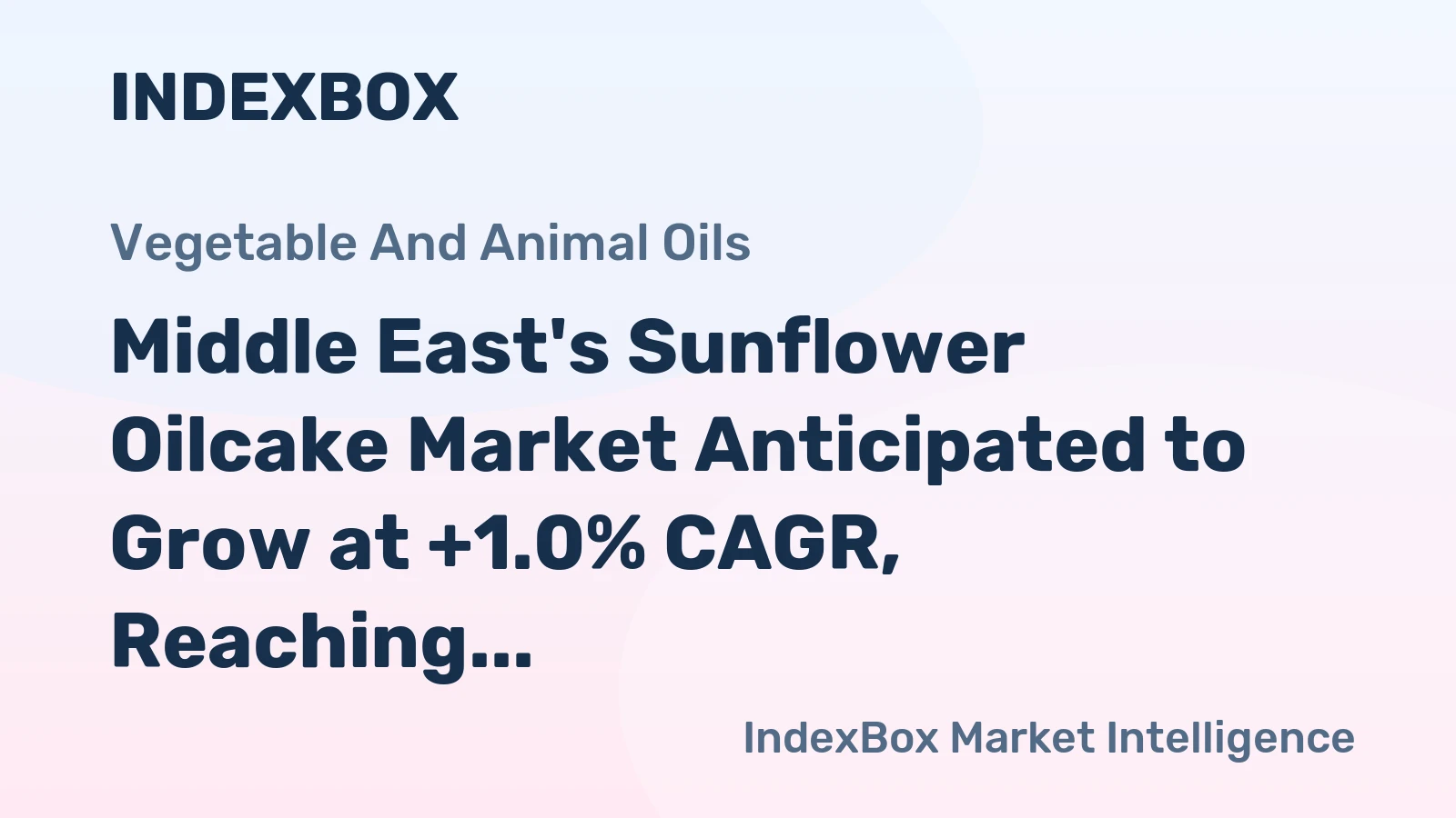 Middle East's Sunflower Oilcake Market Anticipated to Grow at +1.0% CAGR, Reaching 7.9M Tons by 2035