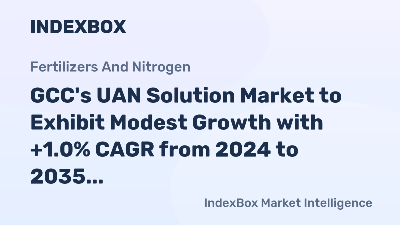 GCC's UAN Solution Market to Exhibit Modest Growth with +1.0% CAGR from 2024 to 2035