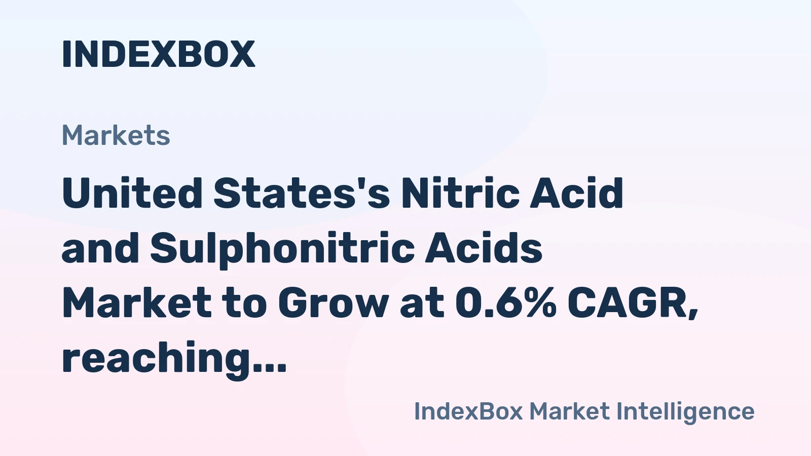 United States's Nitric Acid and Sulphonitric Acids Market to Grow at 0.6% CAGR, reaching $1.1B by 2035