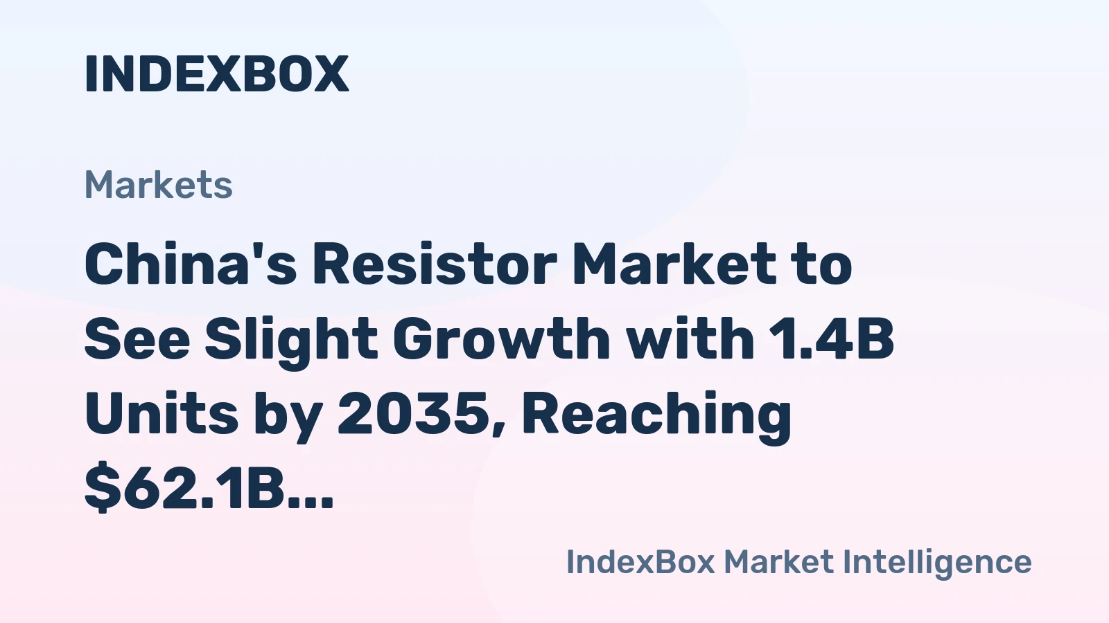 China's Resistor Market to See Slight Growth with 1.4B Units by 2035, Reaching $62.1B in Value