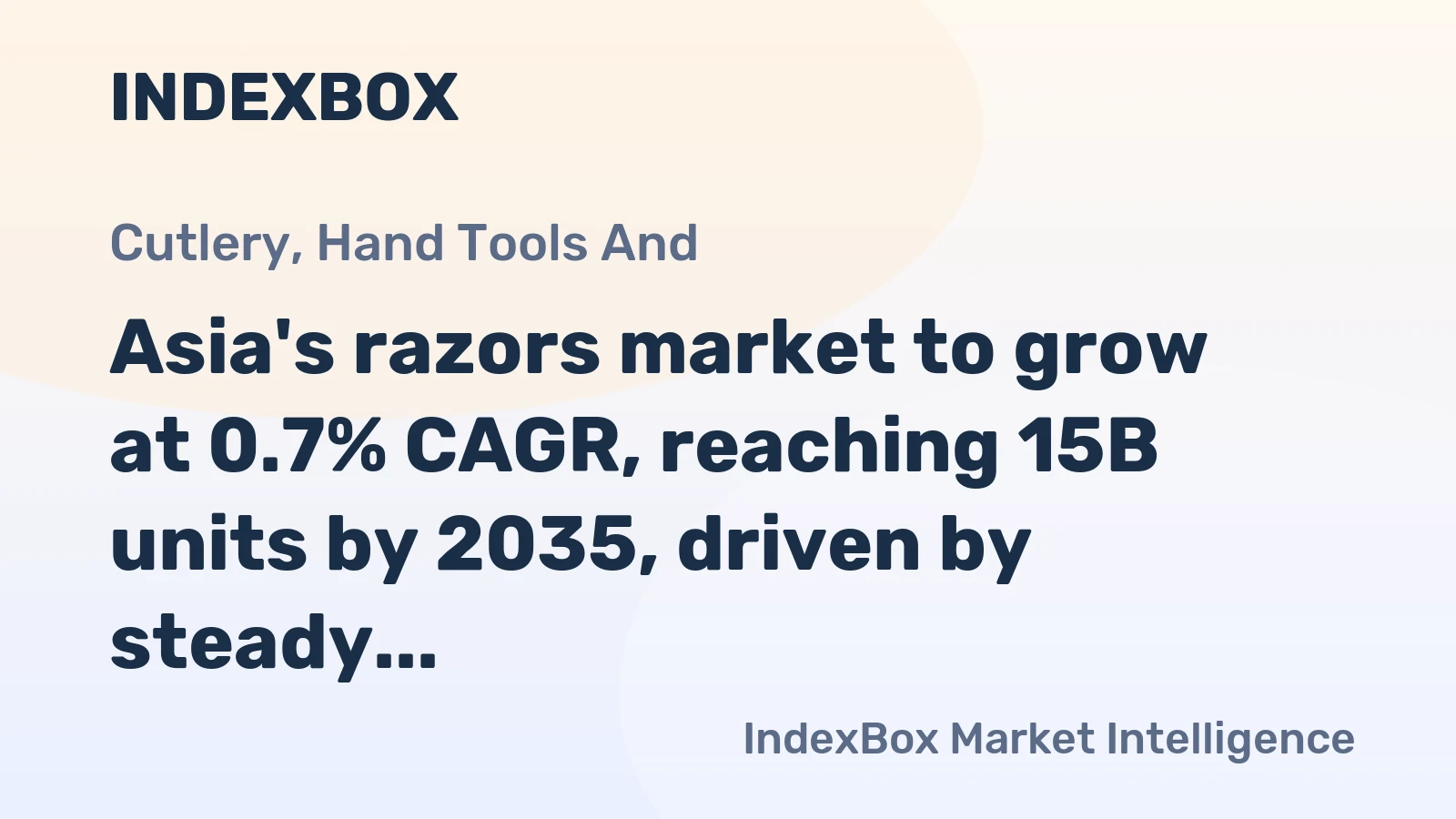 Asia's razors market to grow at 0.7% CAGR, reaching 15B units by 2035, driven by steady regional demand.