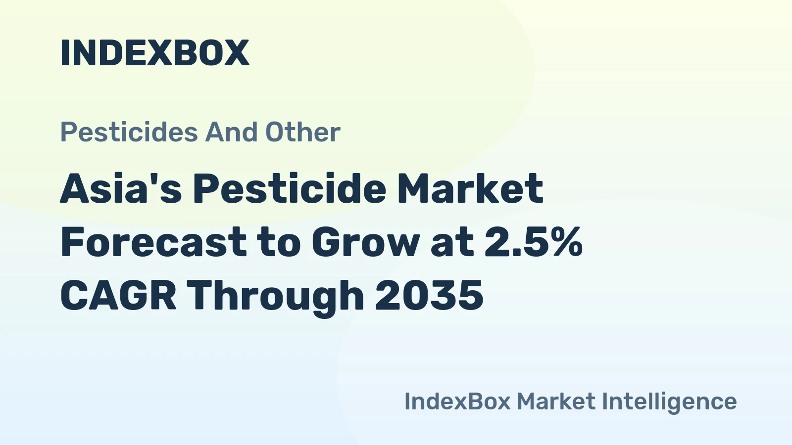 Asia's Pesticide Market Forecast to Grow at 2.5% CAGR Through 2035