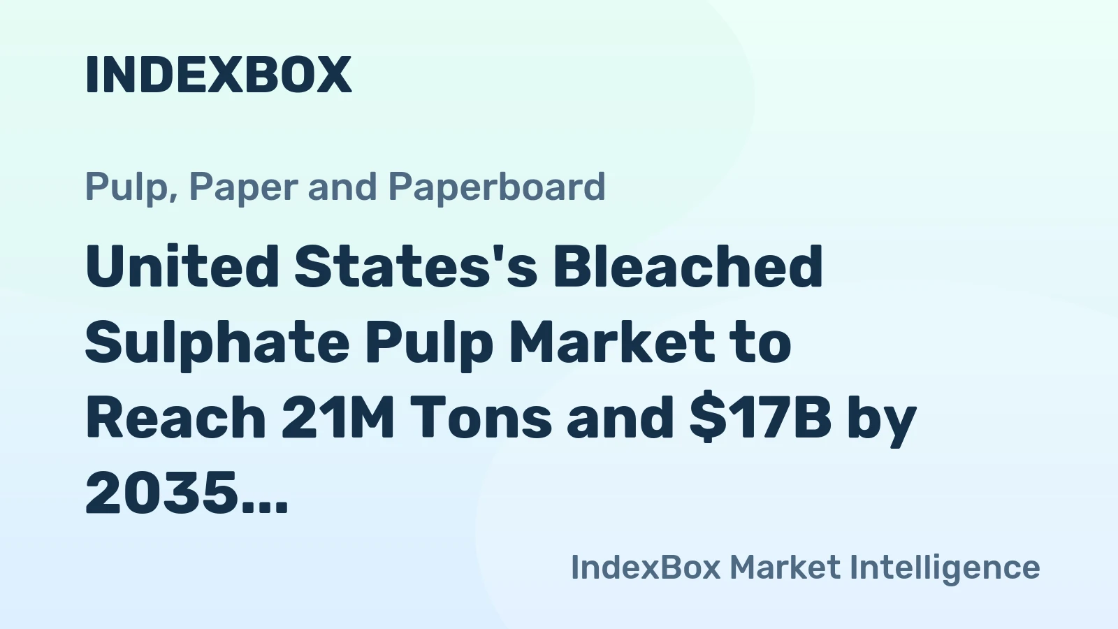 United States's Bleached Sulphate Pulp Market to Reach 21M Tons and $17B by 2035