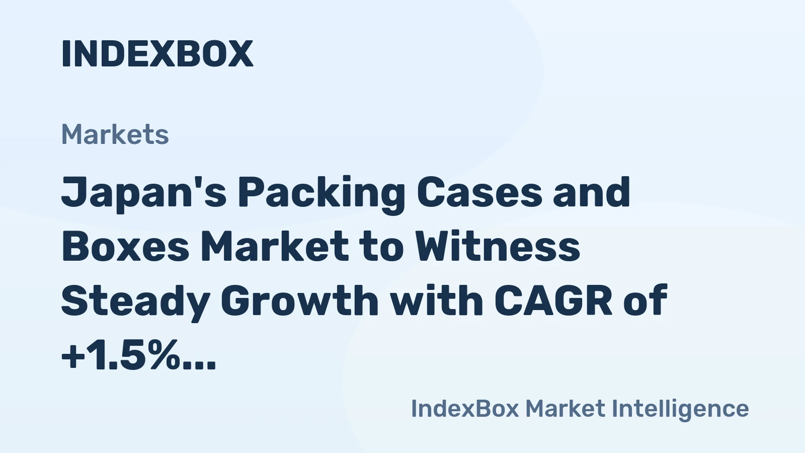 Japan's Packing Cases and Boxes Market to Witness Steady Growth with CAGR of +1.5% in Volume and +3.0% in Value by 2035