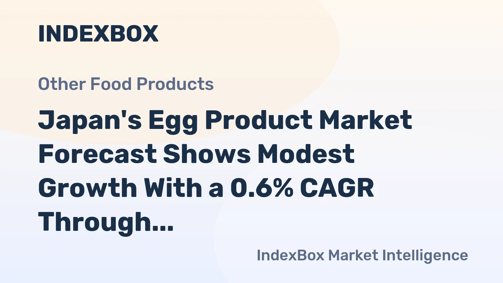 Japan's Egg Product Market Forecast Shows Modest Growth With a 0.6% CAGR Through 2035