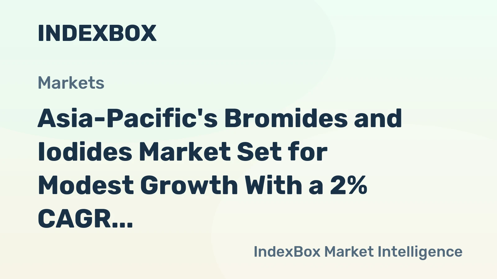 Asia-Pacific's Bromides and Iodides Market Set for Modest Growth With a 2% CAGR in Value Through 2035
