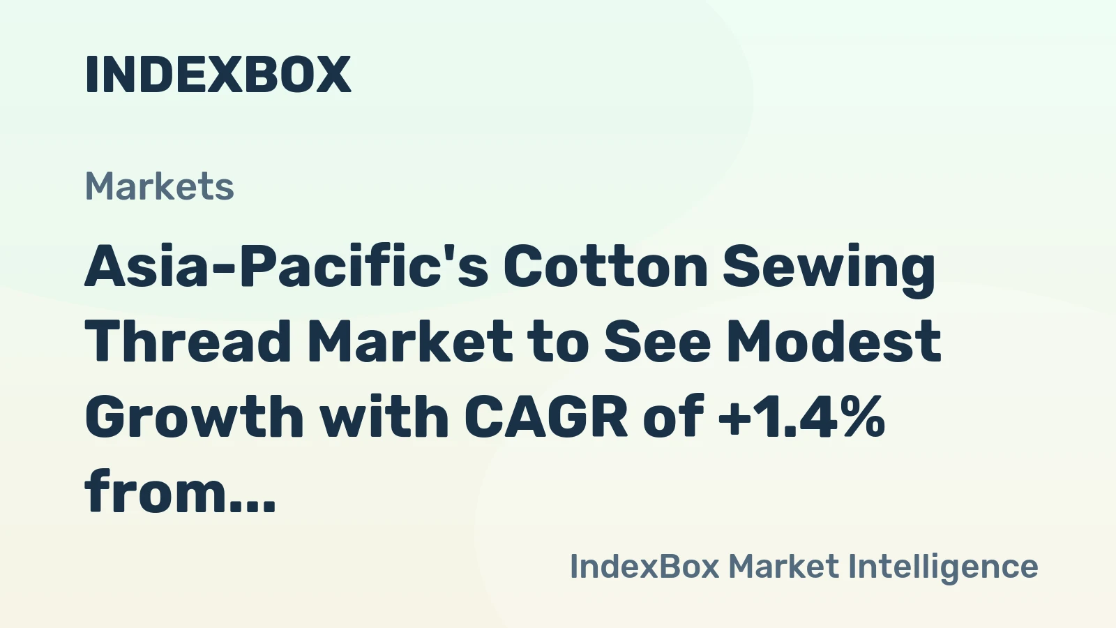 Asia-Pacific's Cotton Sewing Thread Market to See Modest Growth with CAGR of +1.4% from 2024 to 2035