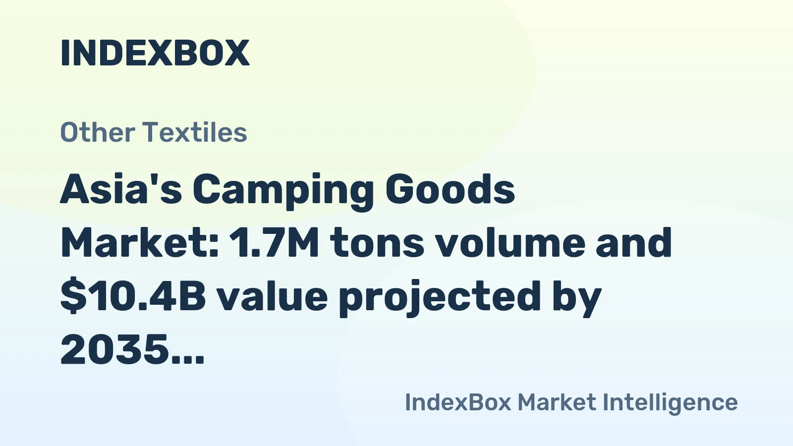 Asia's Camping Goods Market: 1.7M tons volume and $10.4B value projected by 2035