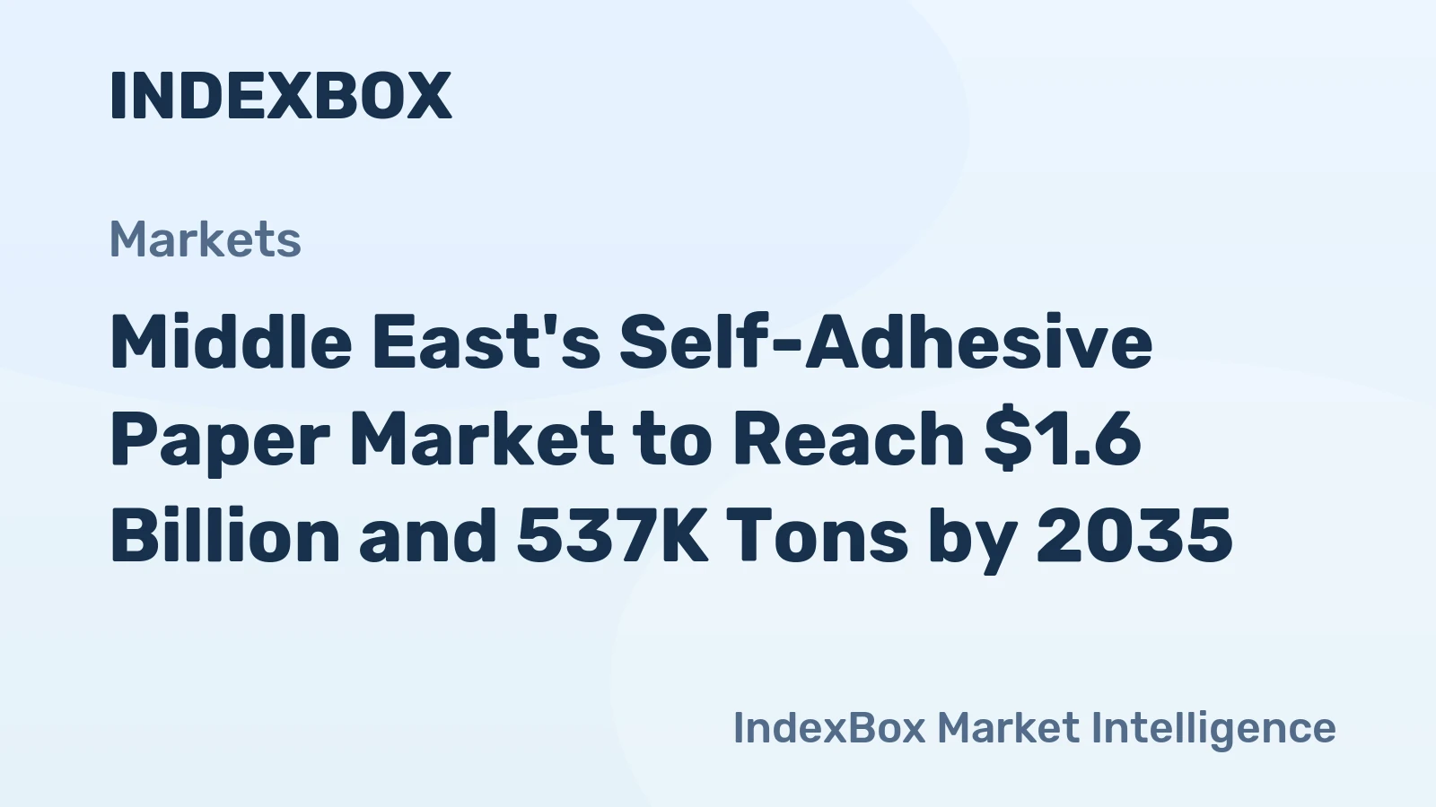 Middle East's Self-Adhesive Paper Market to Reach $1.6 Billion and 537K Tons by 2035