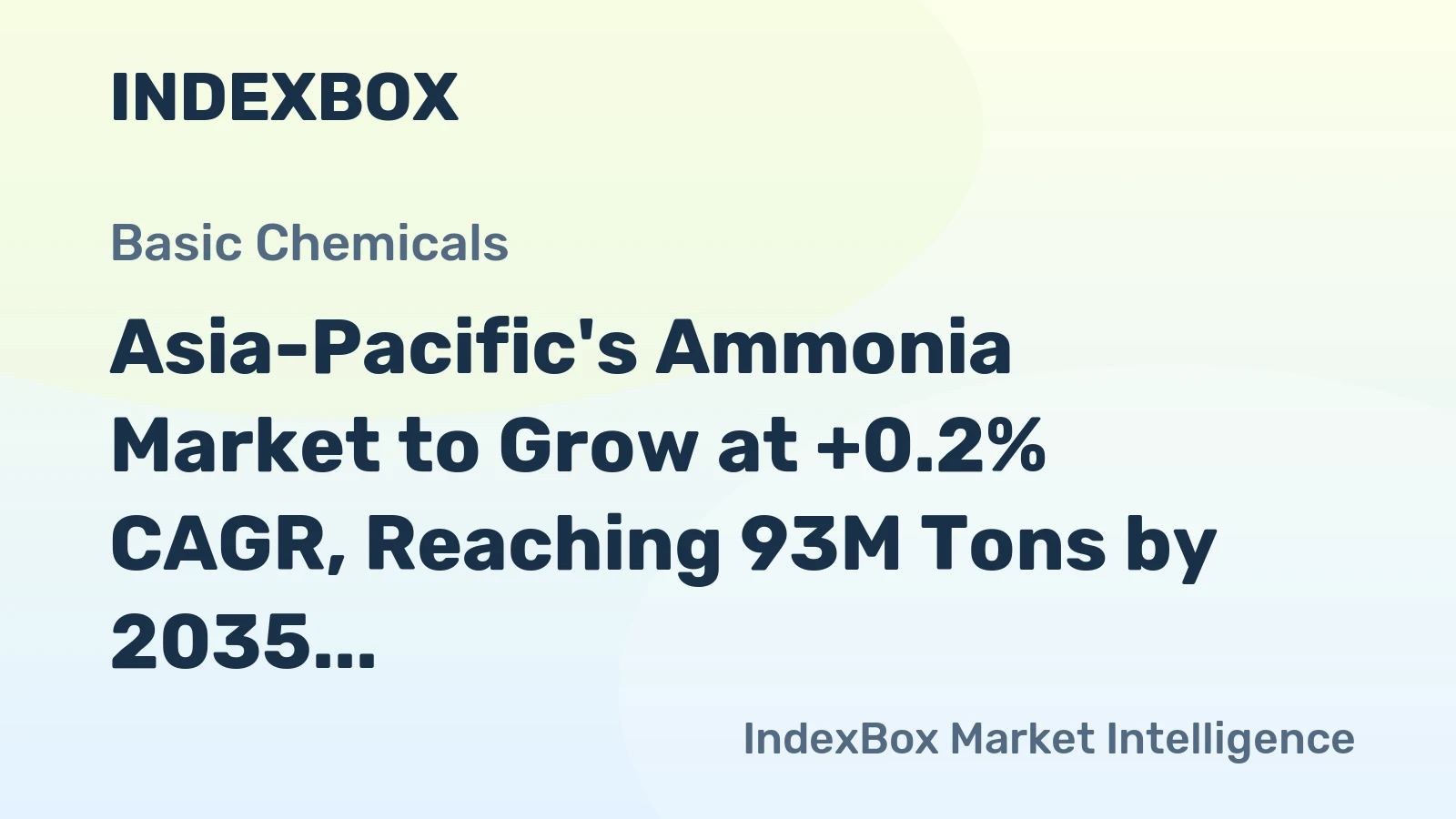 Asia-Pacific's Ammonia Market to Grow at +0.2% CAGR, Reaching 93M Tons by 2035