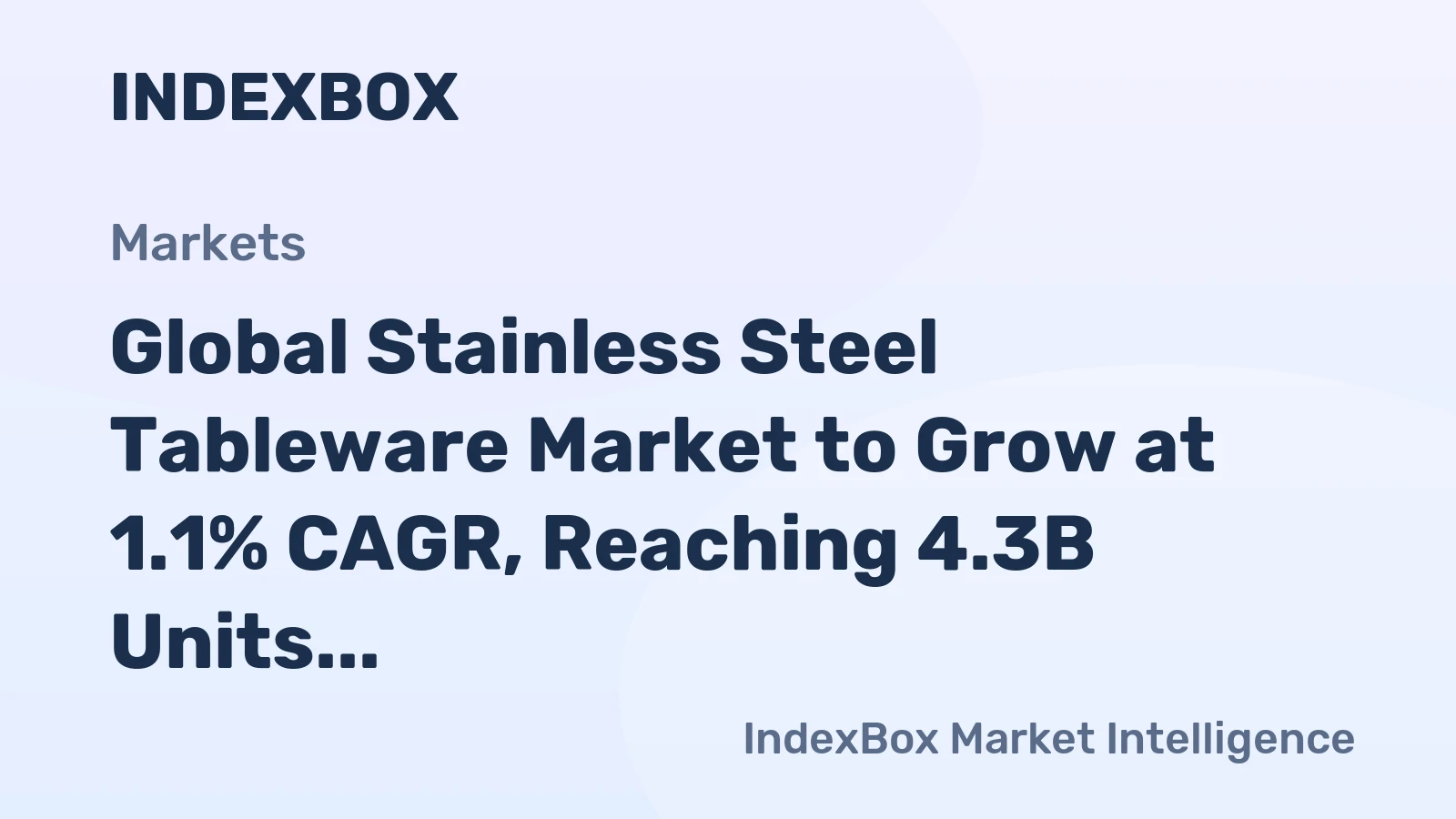 Global Stainless Steel Tableware Market to Grow at 1.1% CAGR, Reaching 4.3B Units by 2035