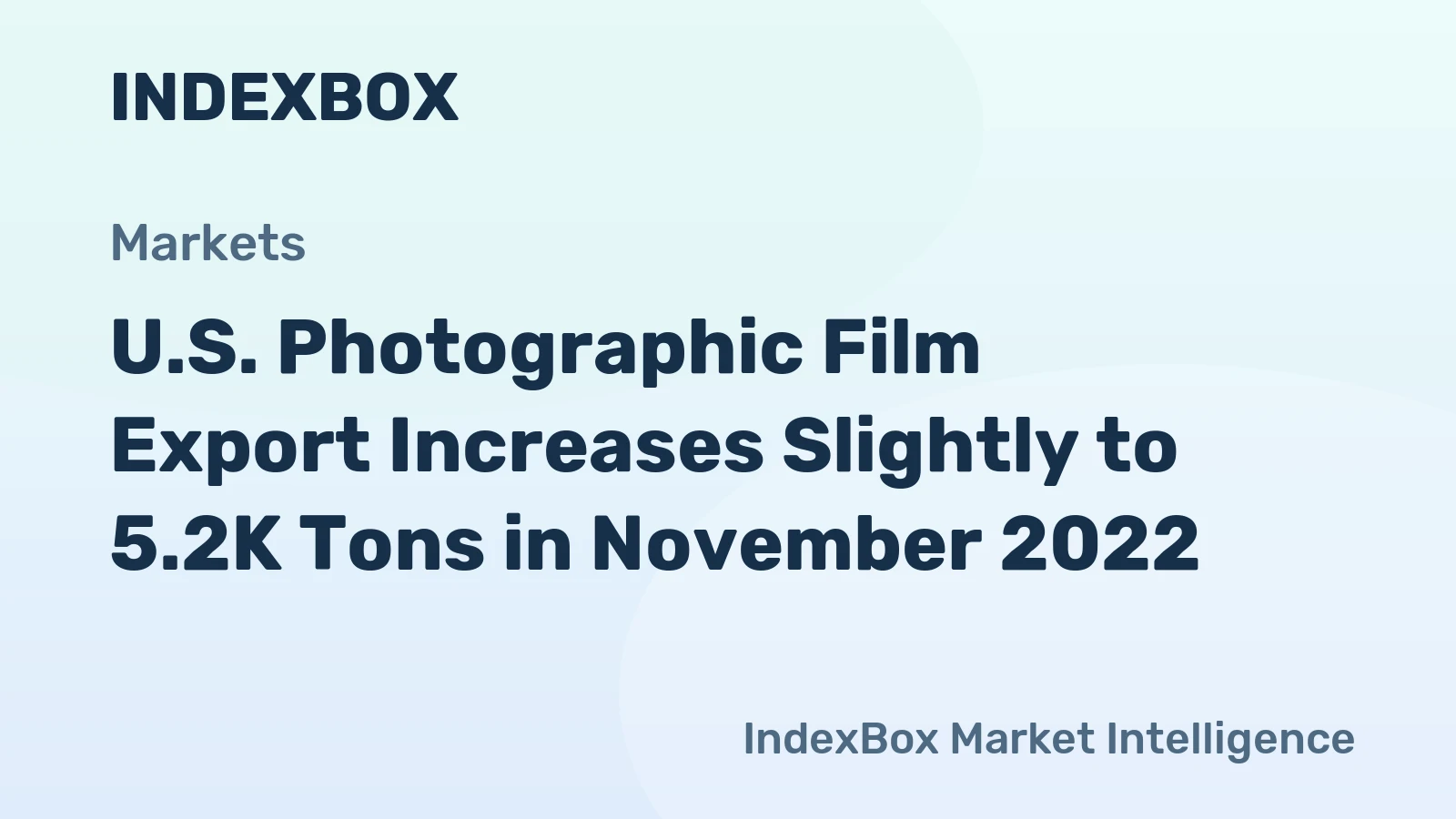 U.S. Photographic Film Export Increases Slightly to 5.2K Tons in November 2022