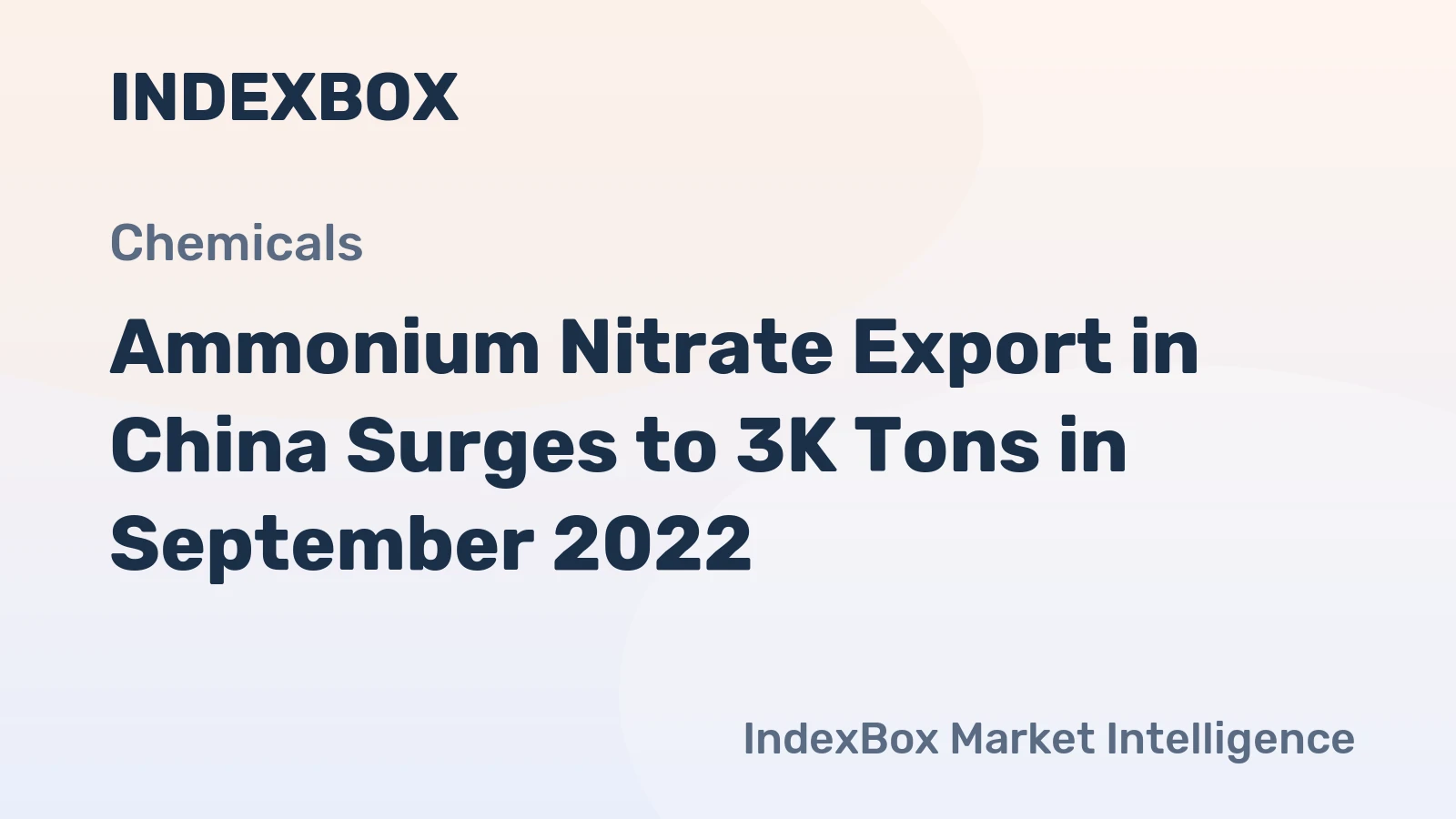 Ammonium Nitrate Export in China Surges to 3K Tons in September 2022