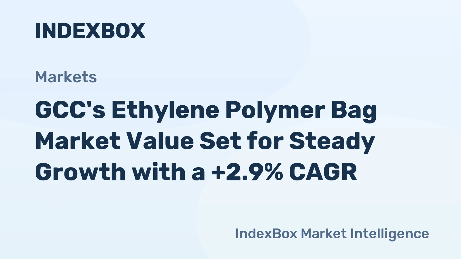 GCC's Ethylene Polymer Bag Market Value Set for Steady Growth with a +2.9% CAGR