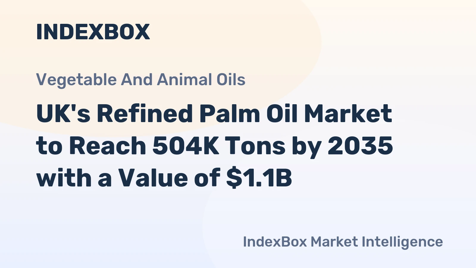 UK's Refined Palm Oil Market to Reach 504K Tons by 2035 with a Value of $1.1B