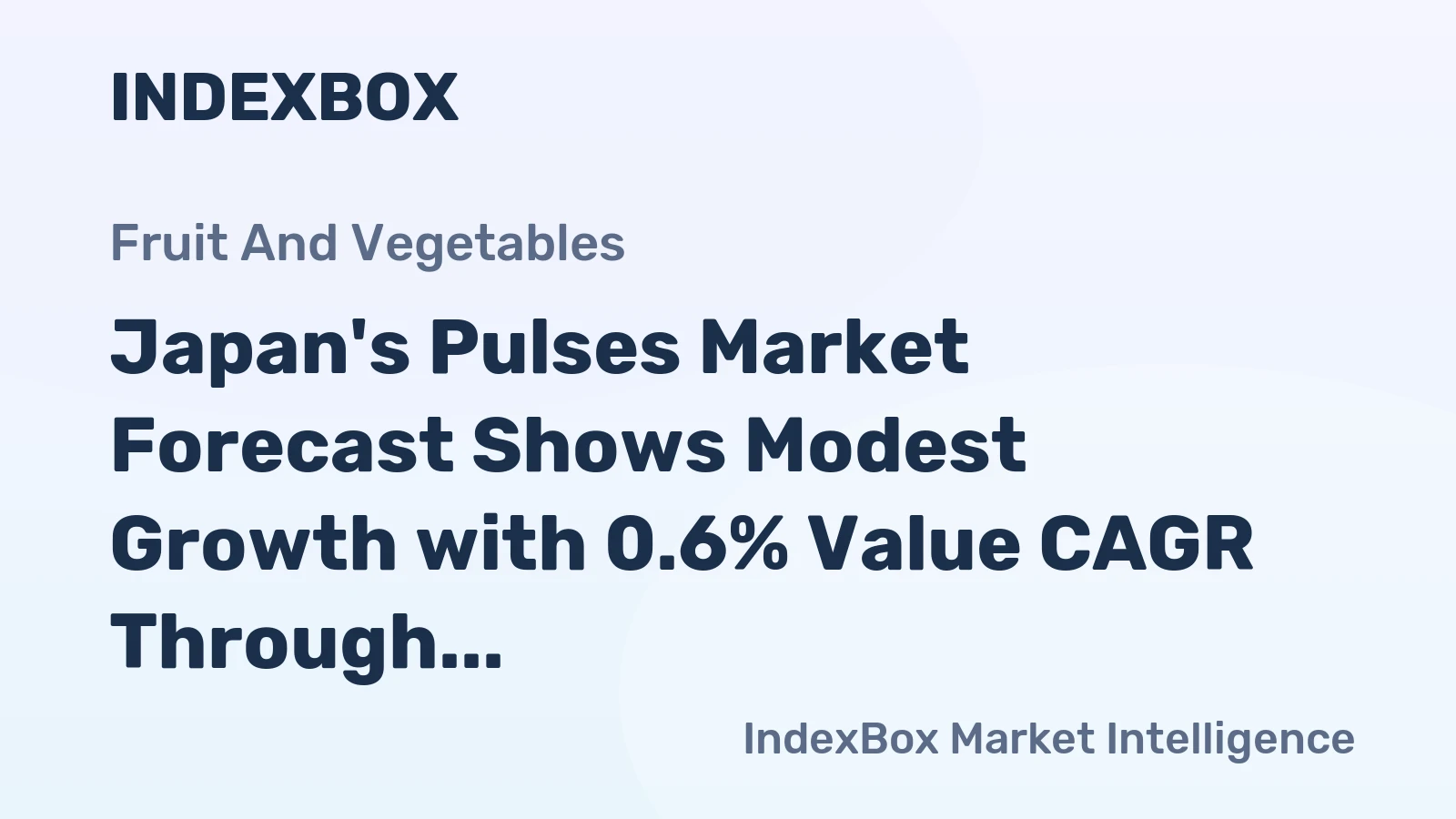 Japan's Pulses Market Forecast Shows Modest Growth with 0.6% Value CAGR Through 2035
