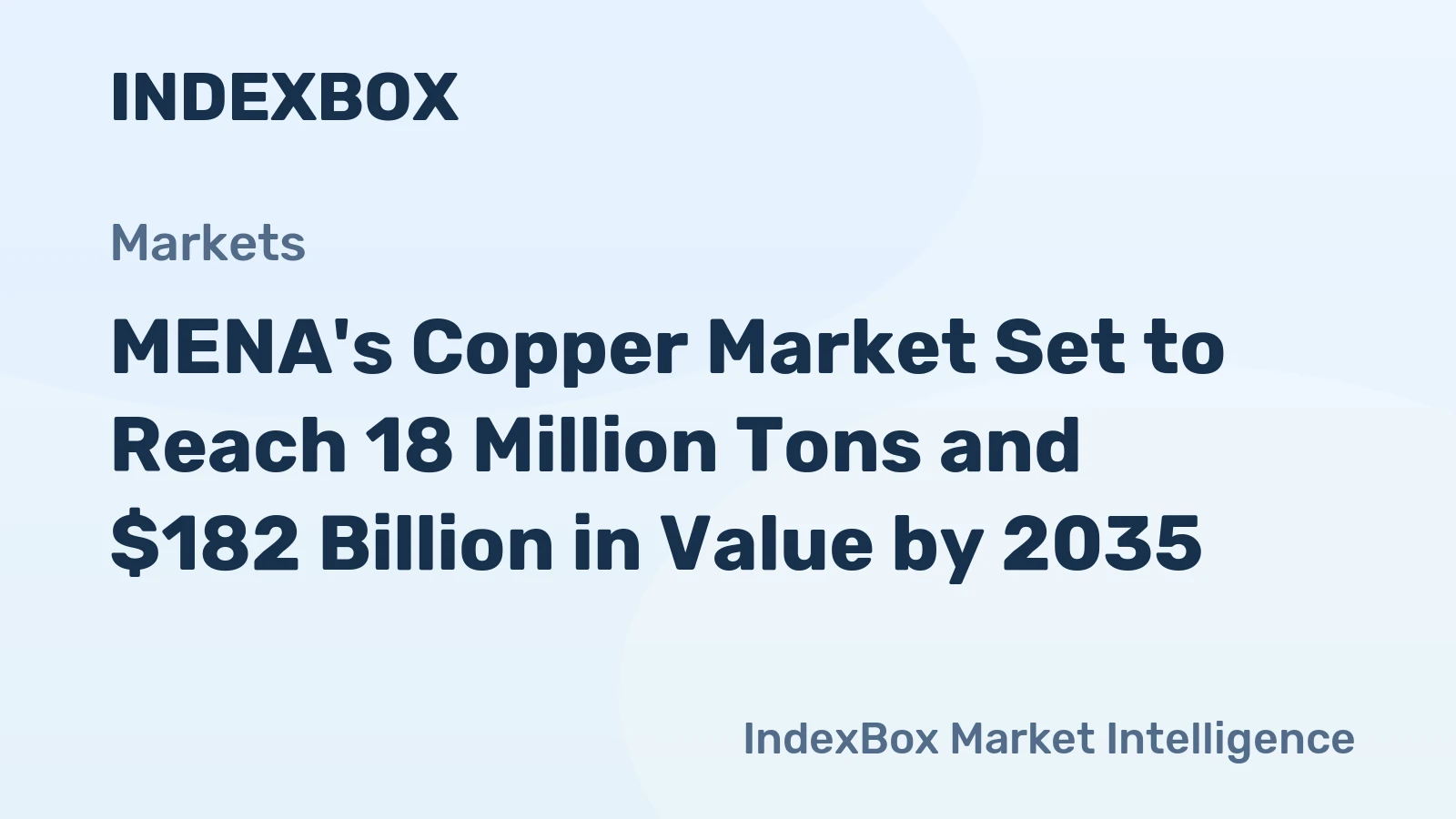 MENA's Copper Market Set to Reach 18 Million Tons and $182 Billion in Value by 2035