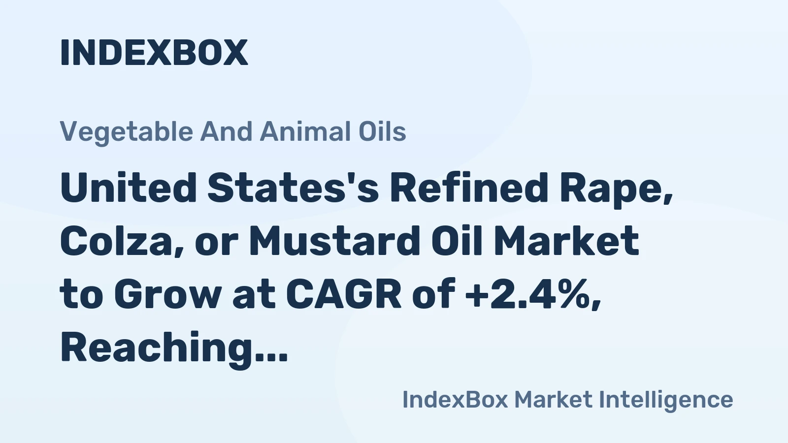 United States's Refined Rape, Colza, or Mustard Oil Market to Grow at CAGR of +2.4%, Reaching $7.4B by 2035