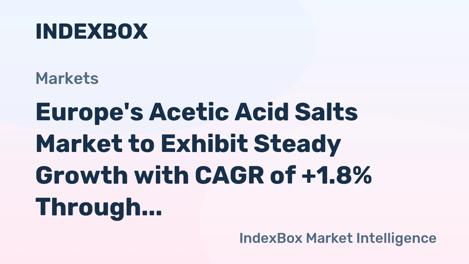 Europe's Acetic Acid Salts Market to Exhibit Steady Growth with CAGR of +1.8% Through 2035, Reaching $376M in Value