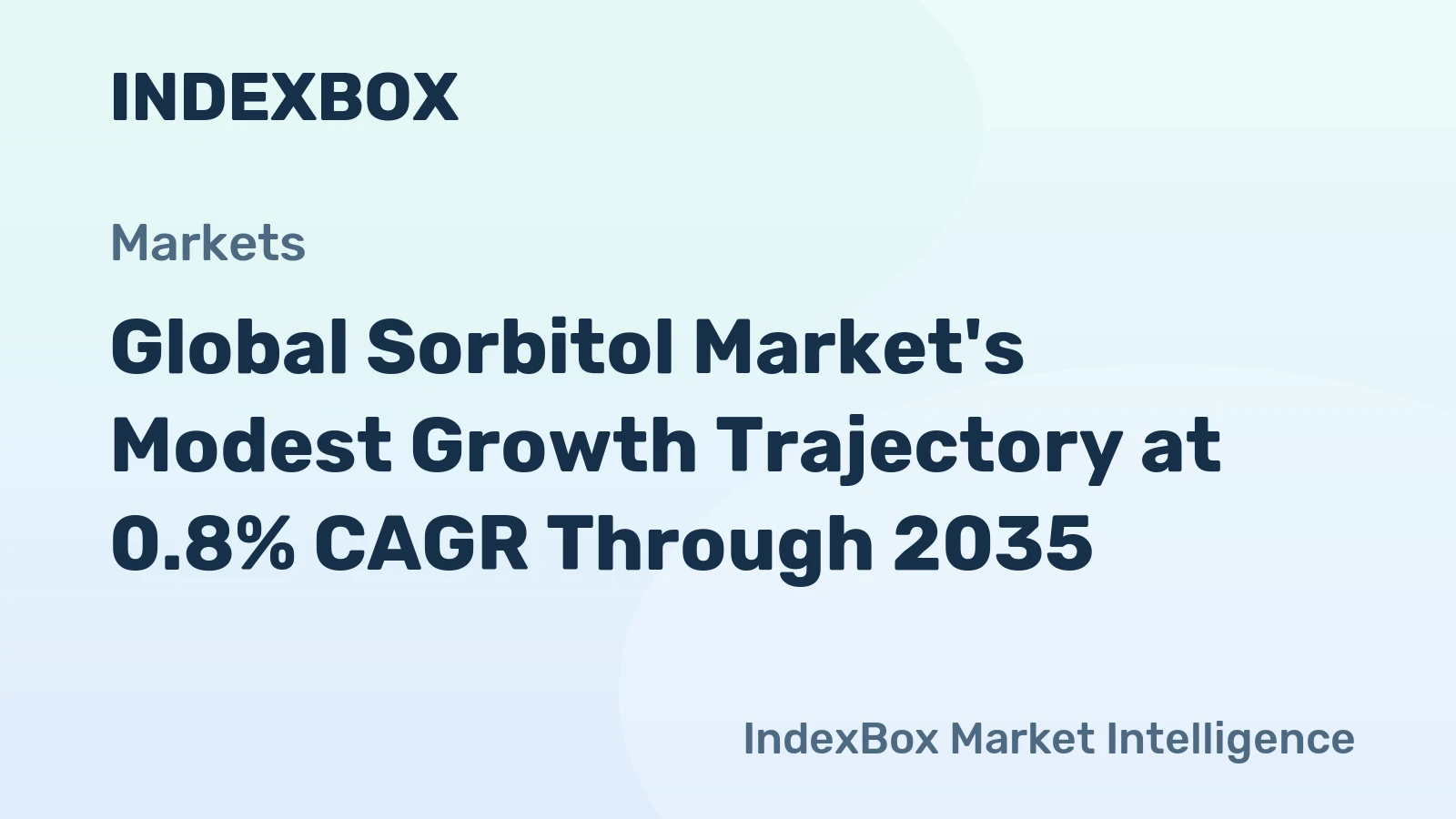 Global Sorbitol Market's Modest Growth Trajectory at 0.8% CAGR Through 2035