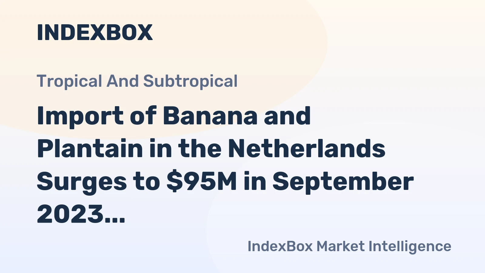 Import of Banana and Plantain in the Netherlands Surges to $95M in September 2023