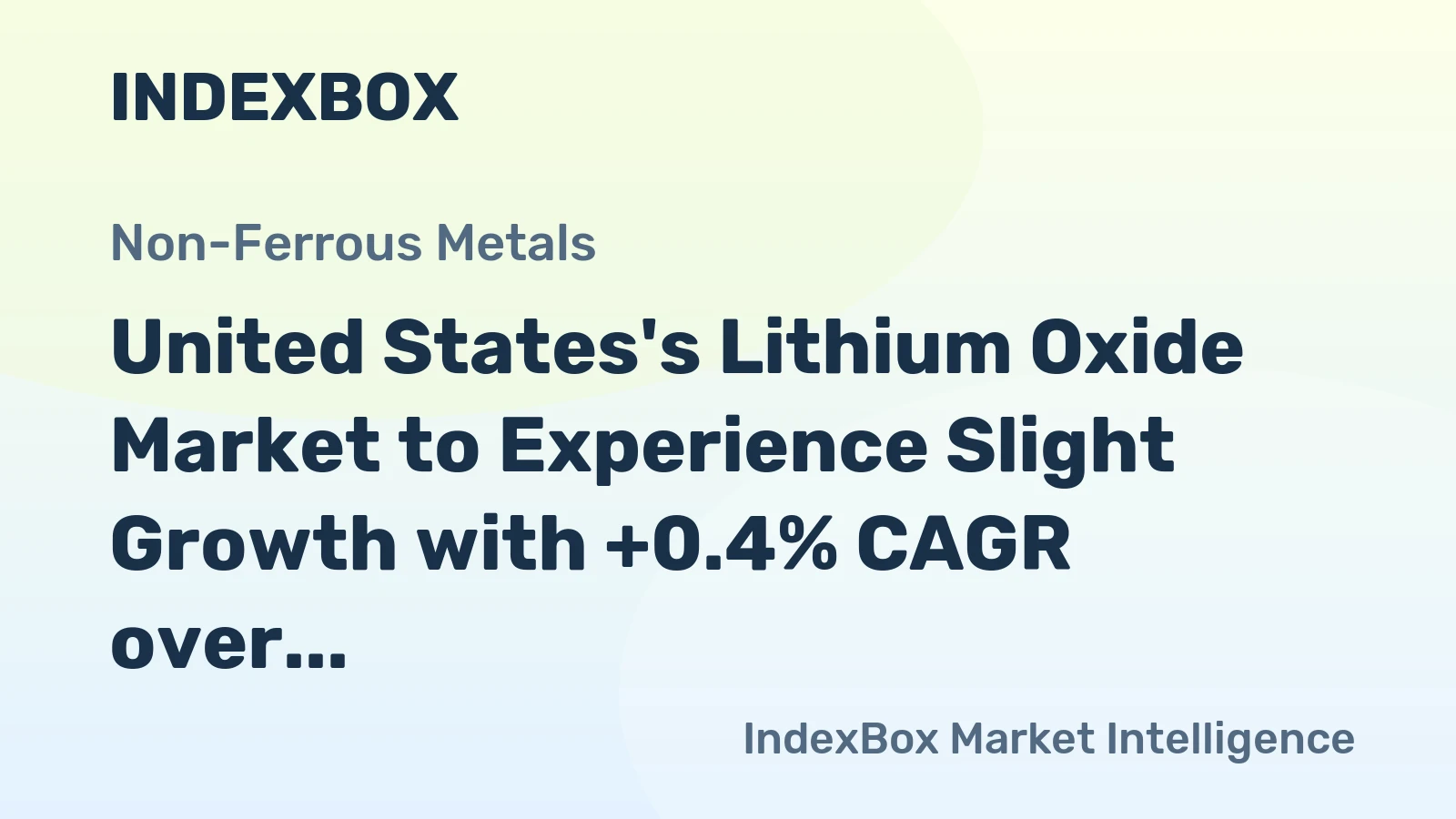 United States's Lithium Oxide Market to Experience Slight Growth with +0.4% CAGR over Next Decade