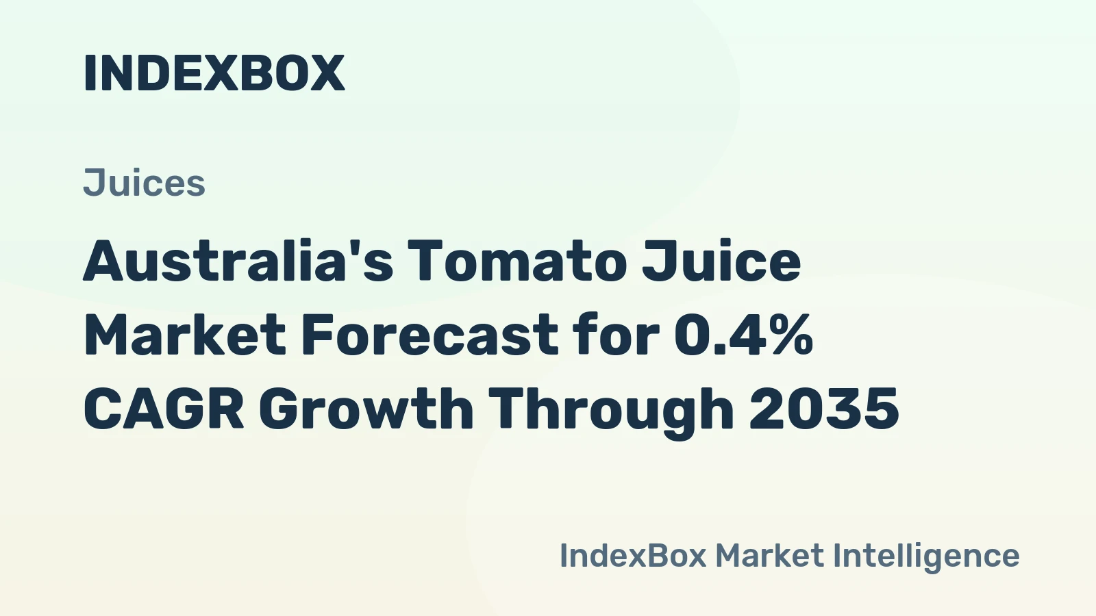 Australia's Tomato Juice Market Forecast for 0.4% CAGR Growth Through 2035